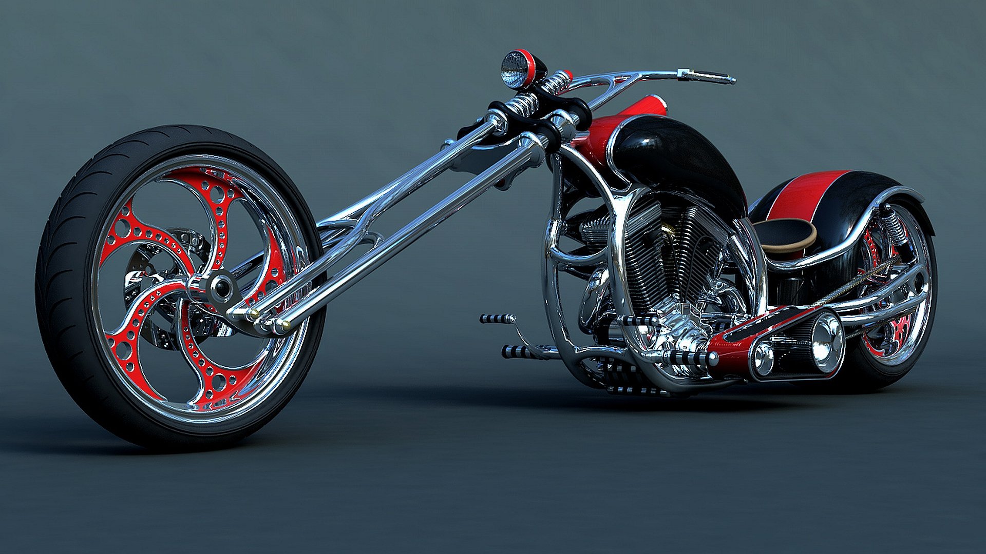 Stunning HD Motorcycle Wallpaper: Sleek Custom Chopper Design