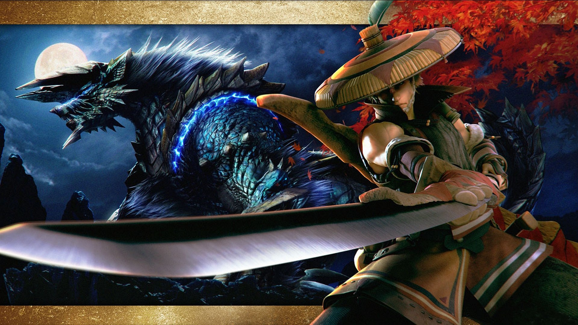 Moonlit Zinogre Duel — Monster Hunter HD Wallpaper