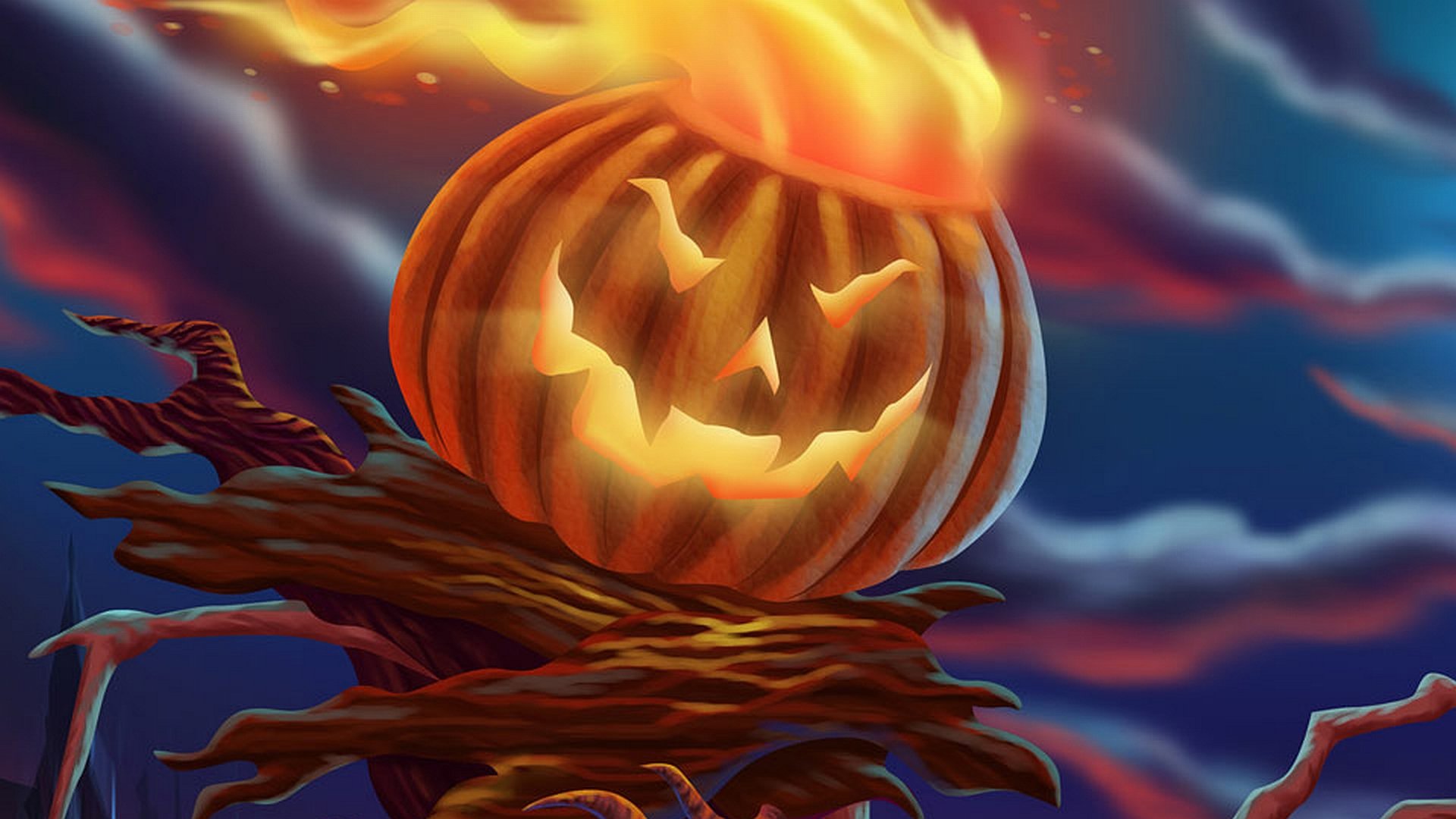 Spirited Halloween Night: HD Holiday Pumpkin Wallpaper
