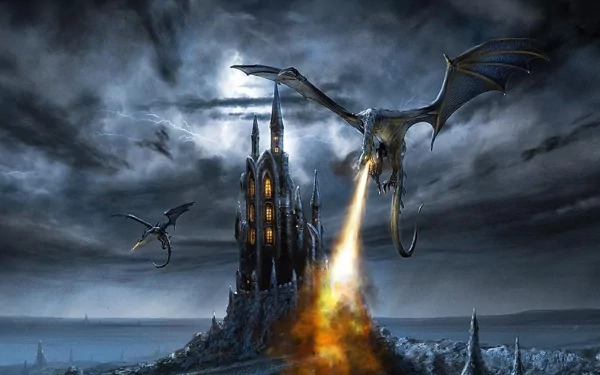 Download War Siege Castle Army Wyvern Fantasy Dragon HD Wallpaper