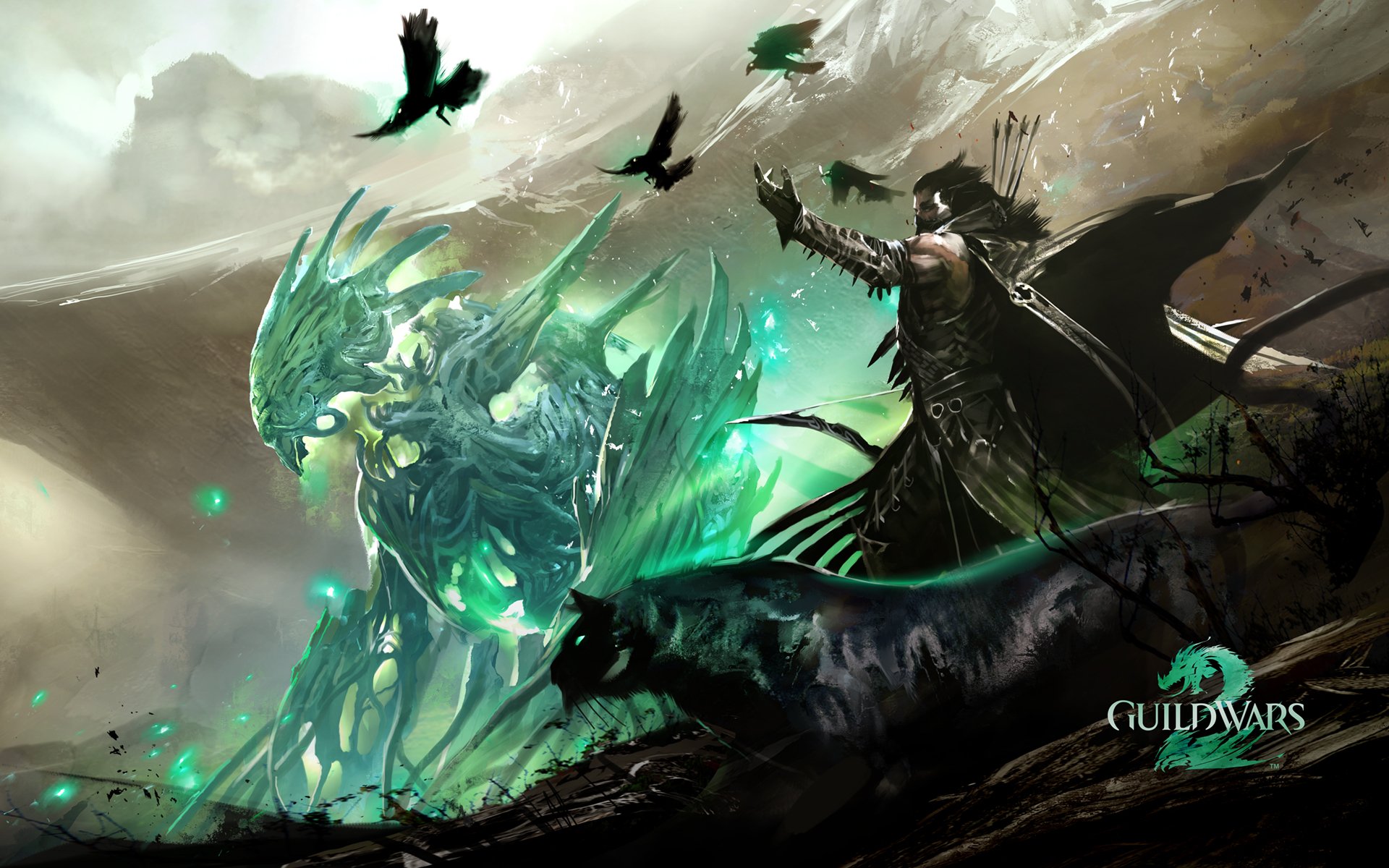 Epic Guild Wars 2 HD Wallpaper: Mystical Battle Scene Unleashed