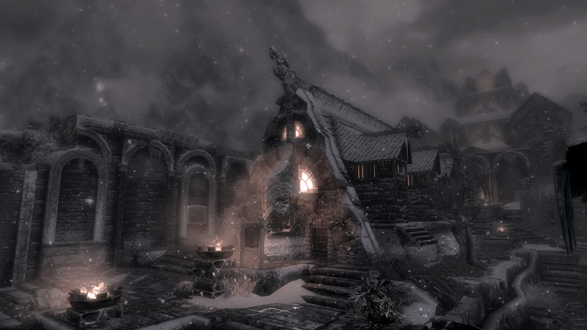 Skyrim Winter Fortress: HD Snow-Covered Elder Scrolls Landmark ...