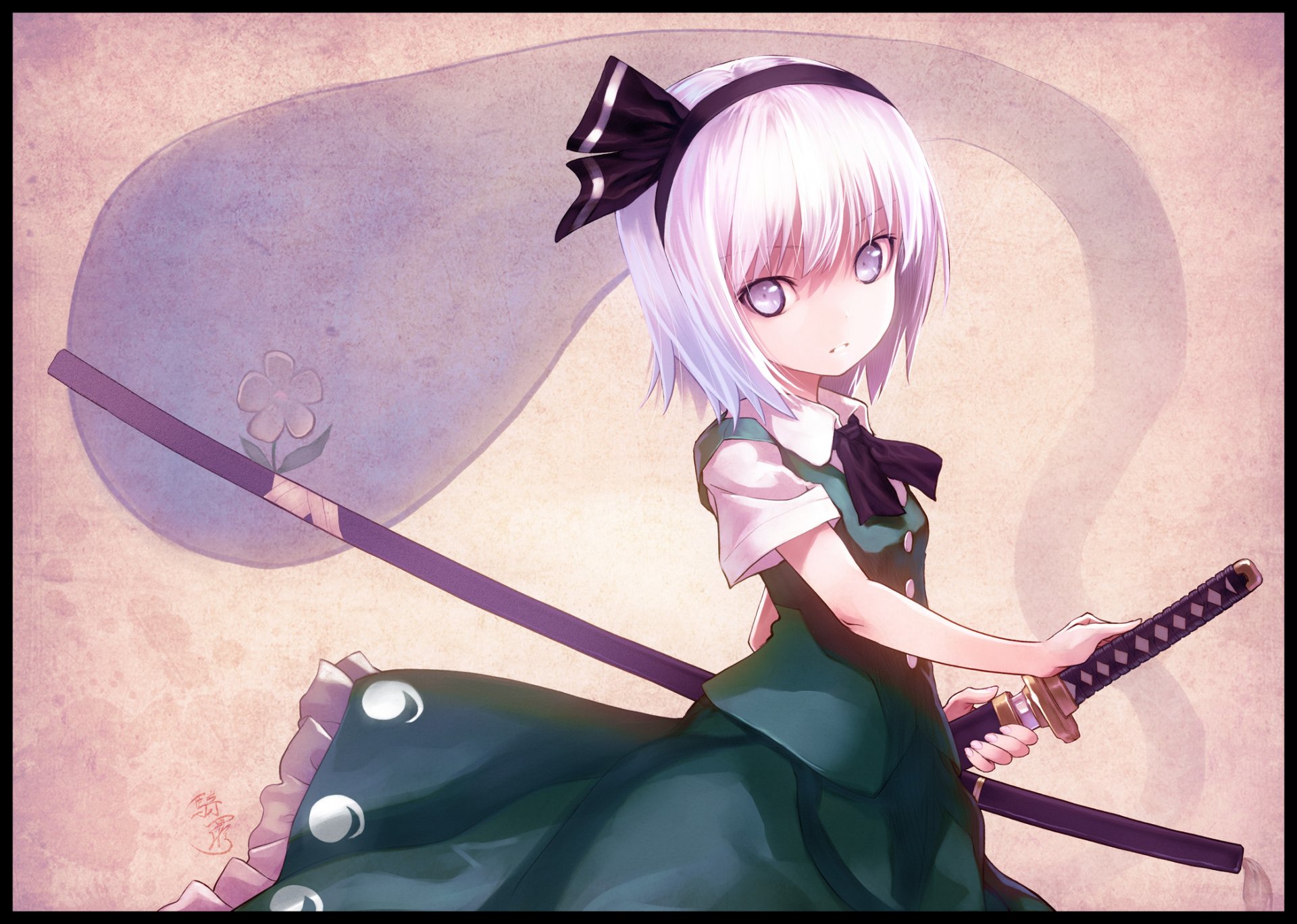 Youmu Konpaku: Spirit Swordswoman in Bloom – HD Anime Wallpaper by Kiran