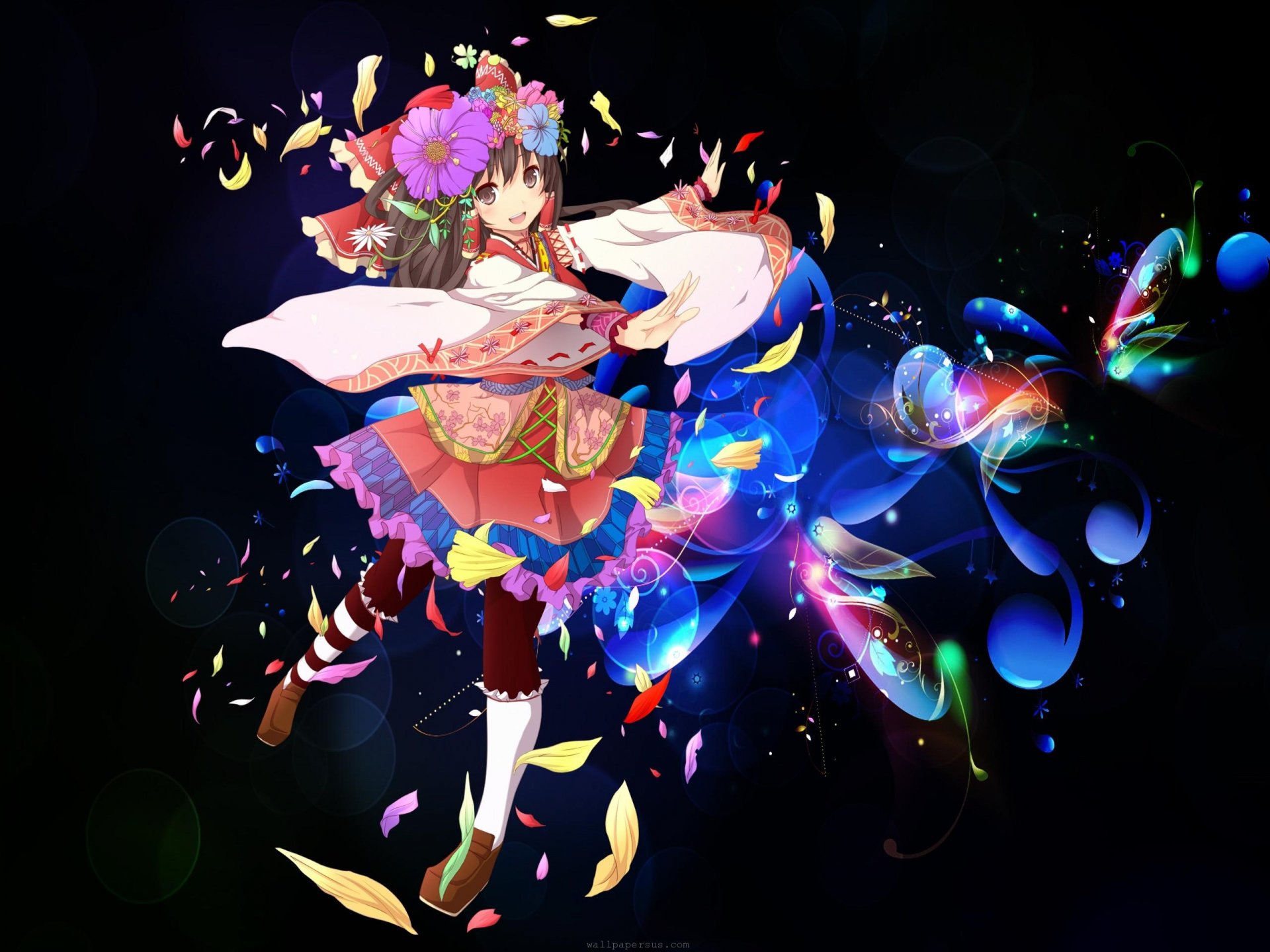 HD Wallpaper of Reimu Hakurei from Touhou - Anime Magic Unleashed