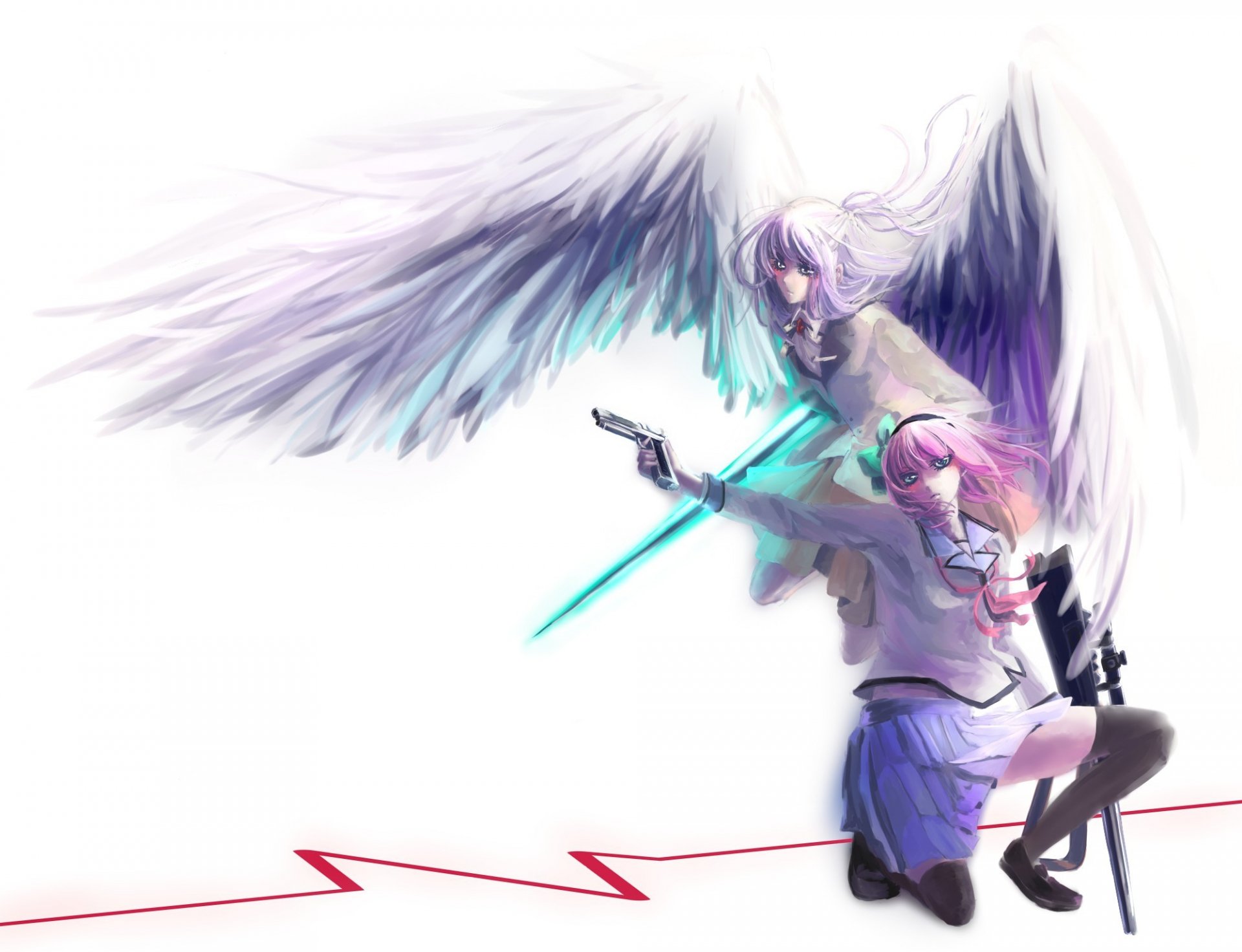 Angel Beats! HD Wallpaper: Kanade Tachibana & Yuri Nakamura in Divine ...