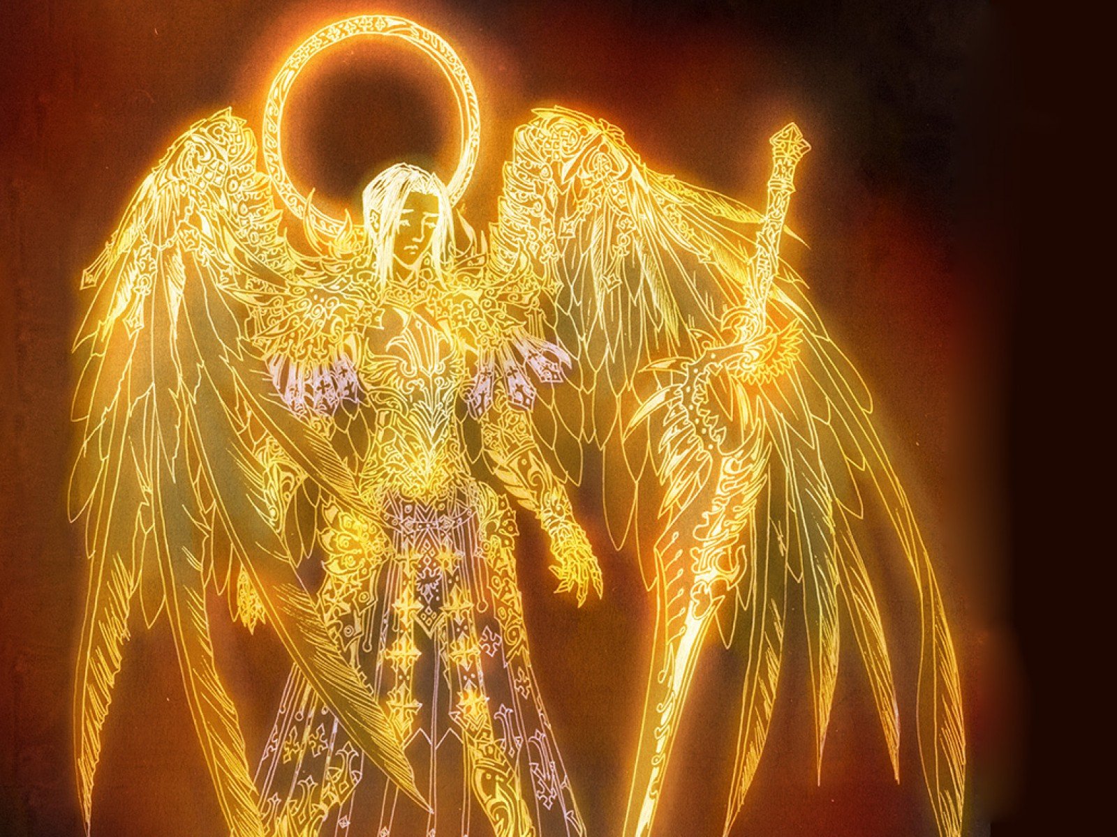 Download Wings Fantasy Angel Warrior Wallpaper | 1600x1200 | Wallpaper ...
