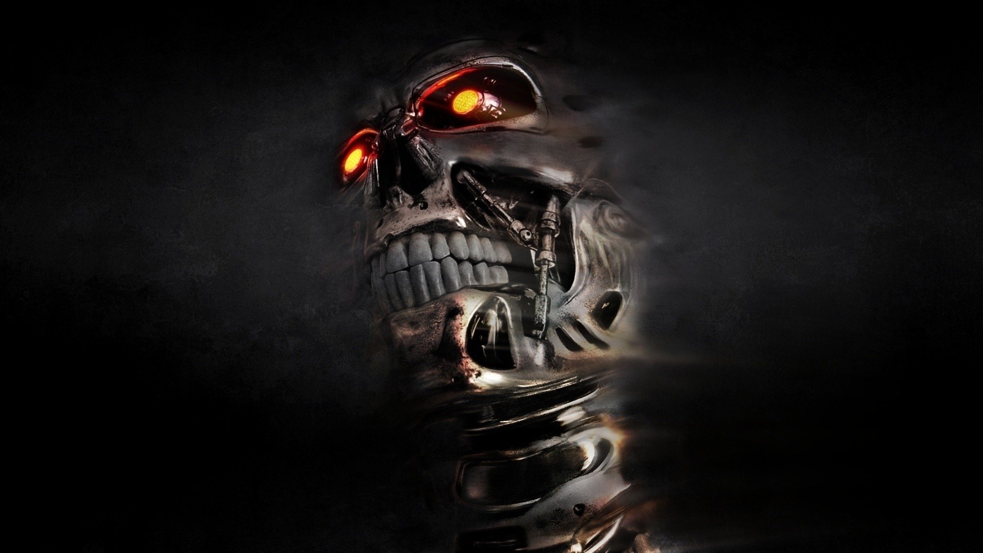 Download 3D Skull Sci Fi Cyborg HD Wallpaper