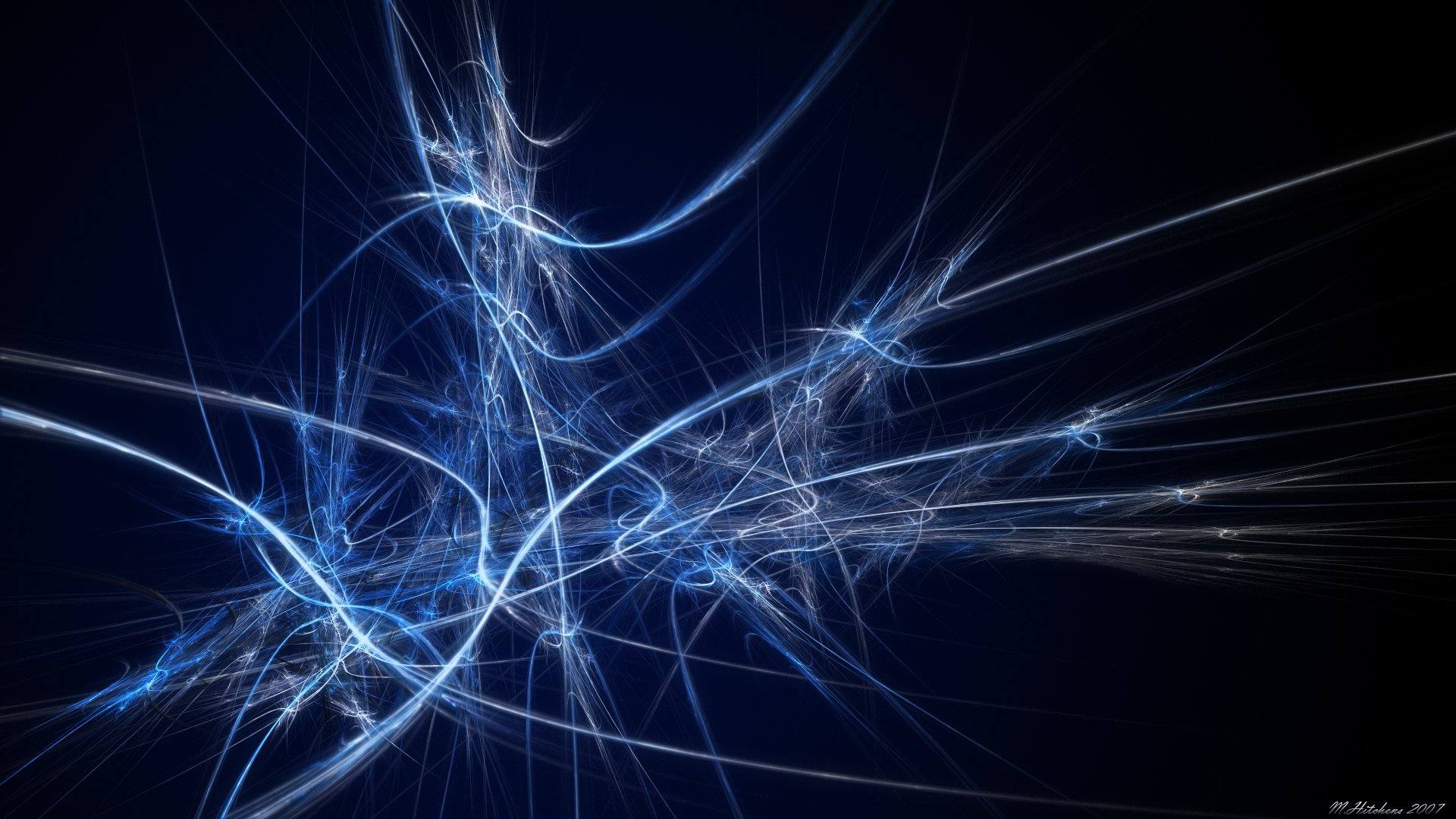 HD Blue Abstract CGI Glow Wallpaper