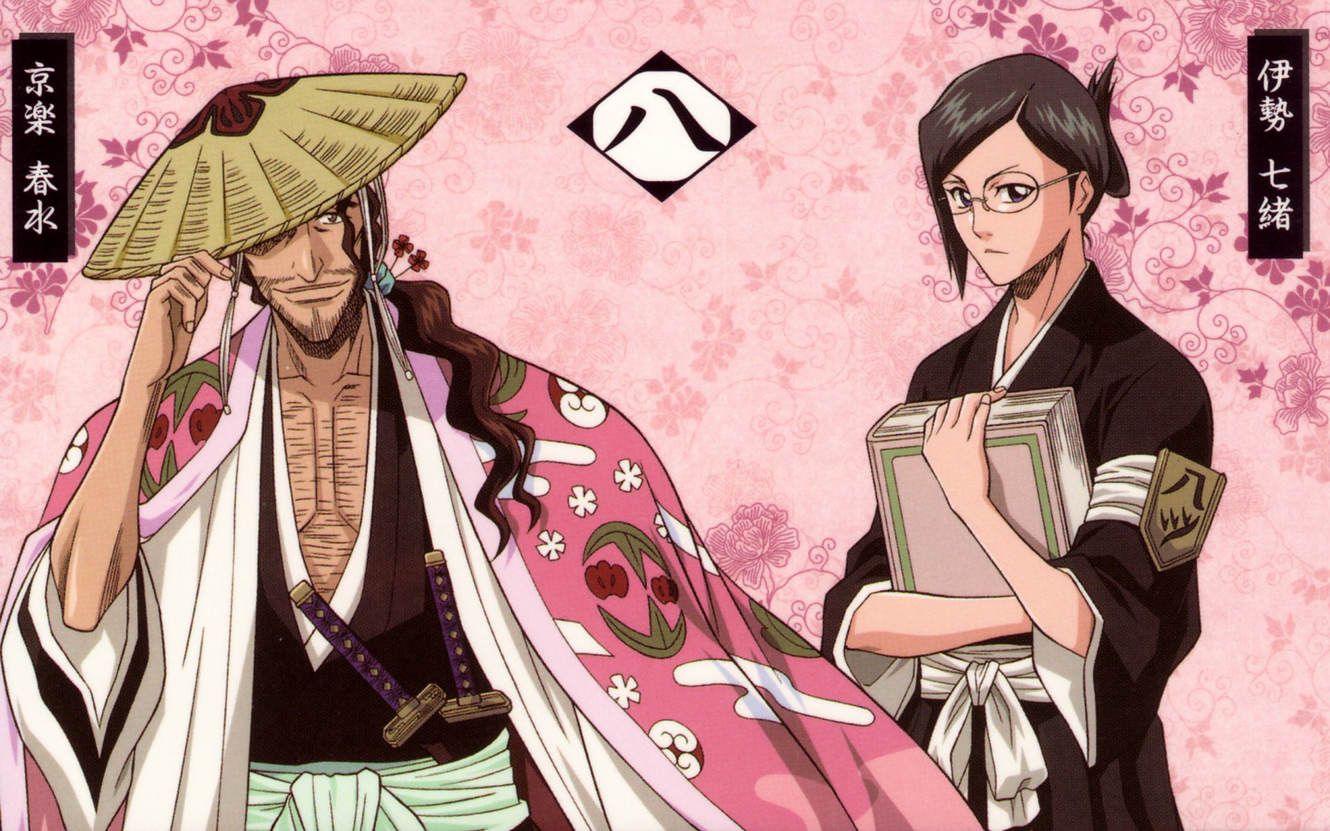Bleach HD Wallpaper: Shunsui Kyōraku & Nanao Ise in Vibrant Anime Style