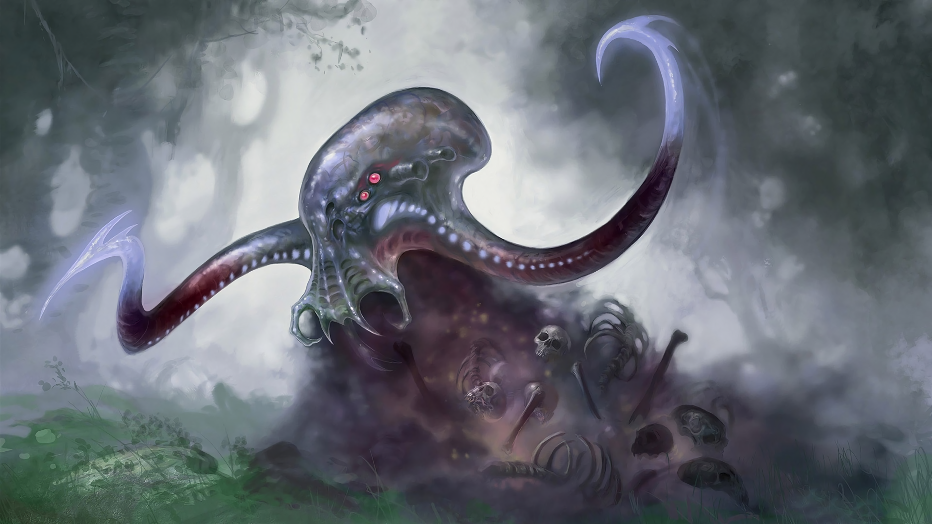 Download Skull Octopus Fantasy Creature HD Wallpaper | 1920x1080 ...