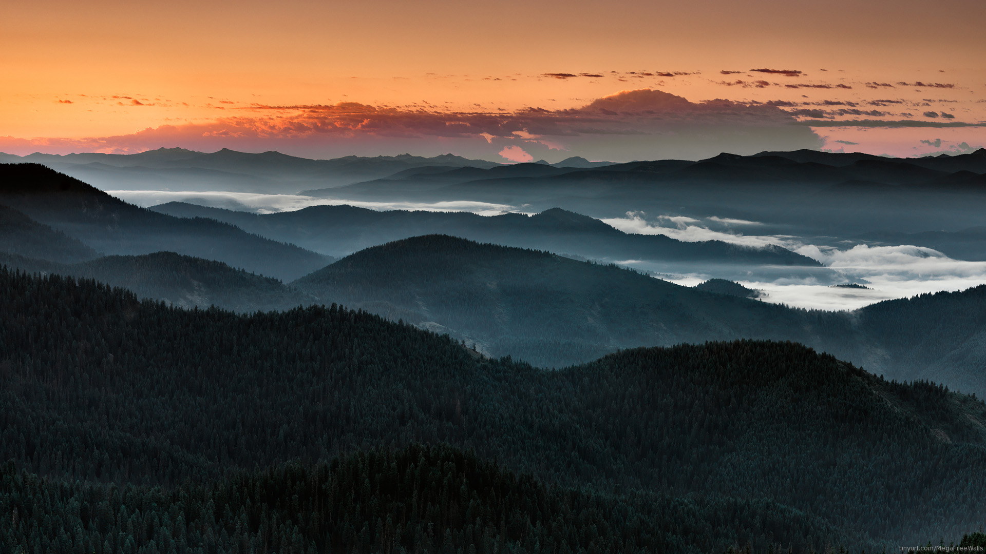 Download Cloud Mountain Tree Sunset Nature Landscape HD Wallpaper