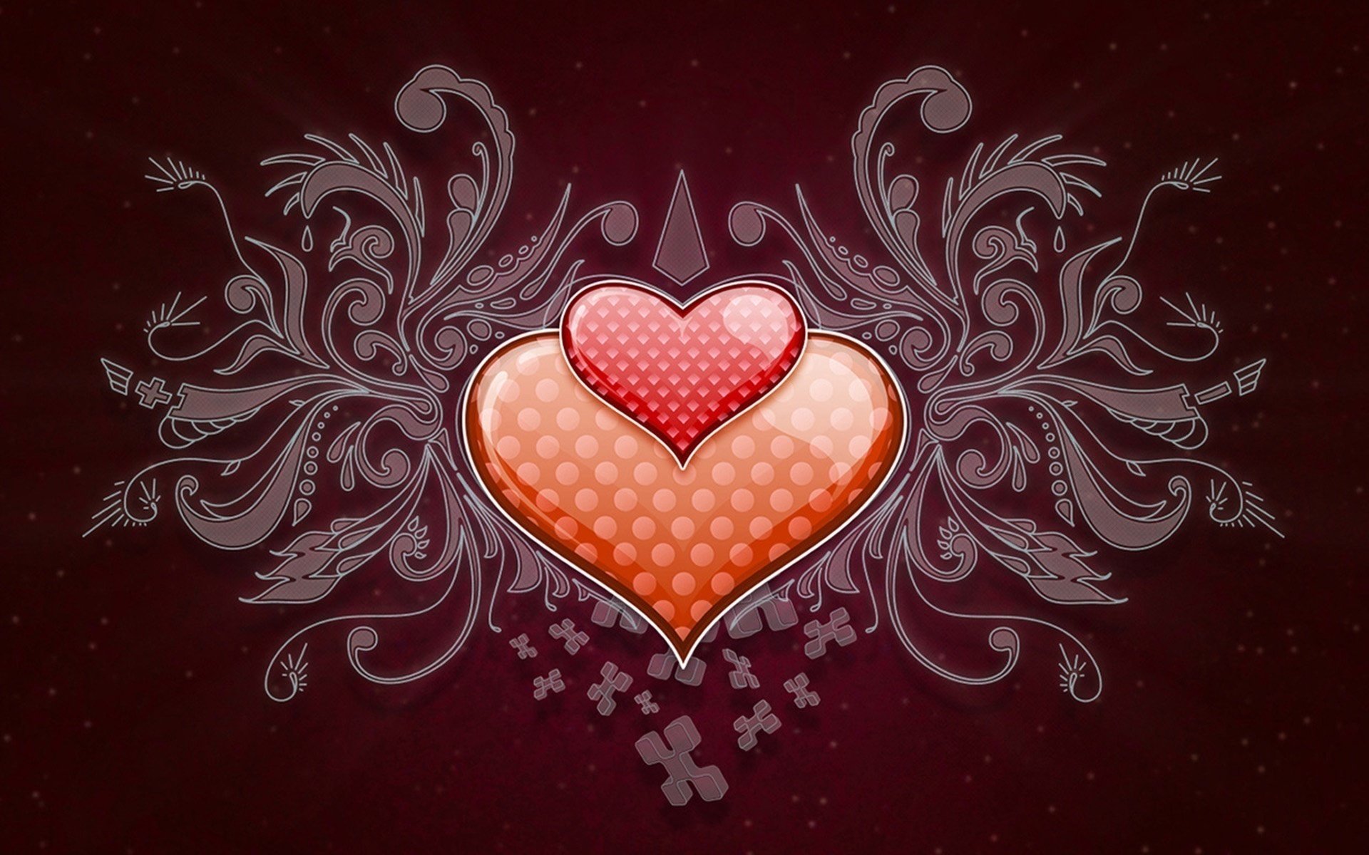 Ornate Heartscape — Artistic HD Wallpaper | 1920x1200 | Wallpaper Abyss
