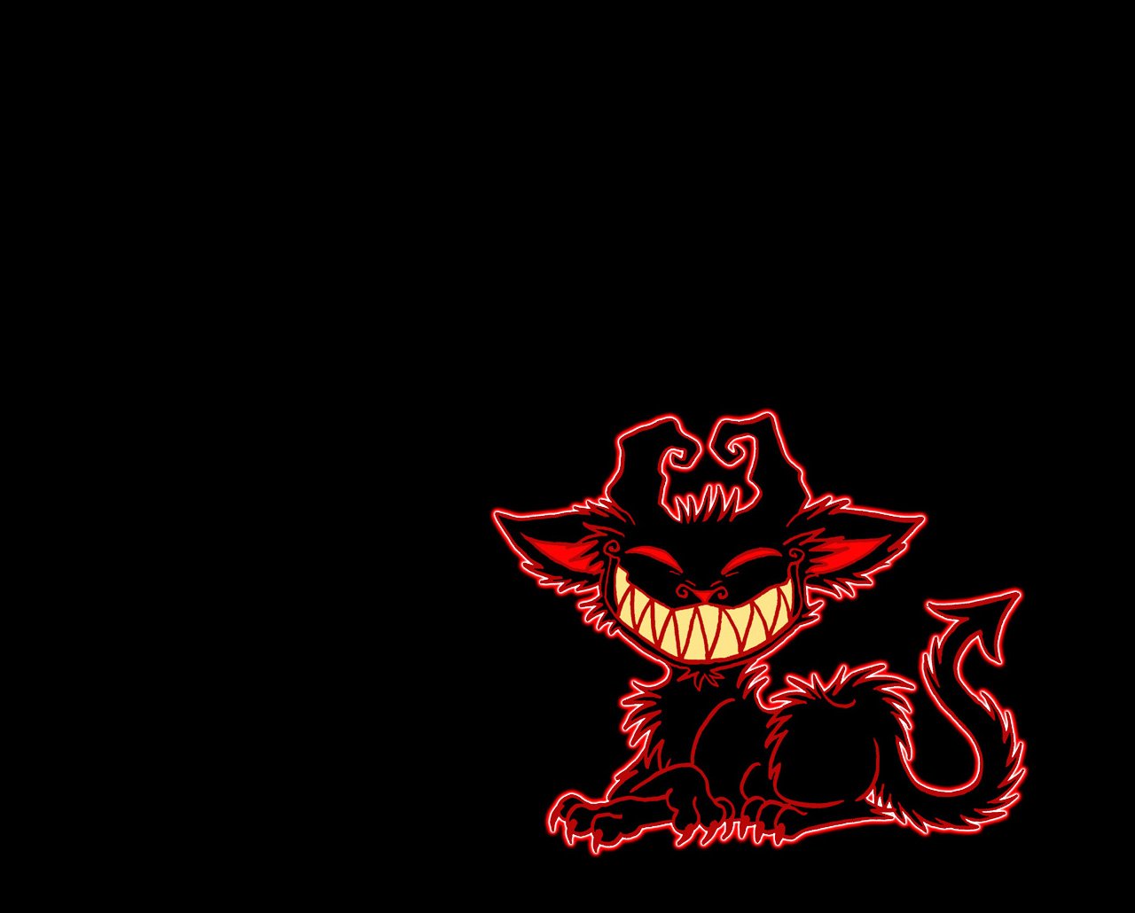 Dark Artistic Devil Cat HD Wallpaper