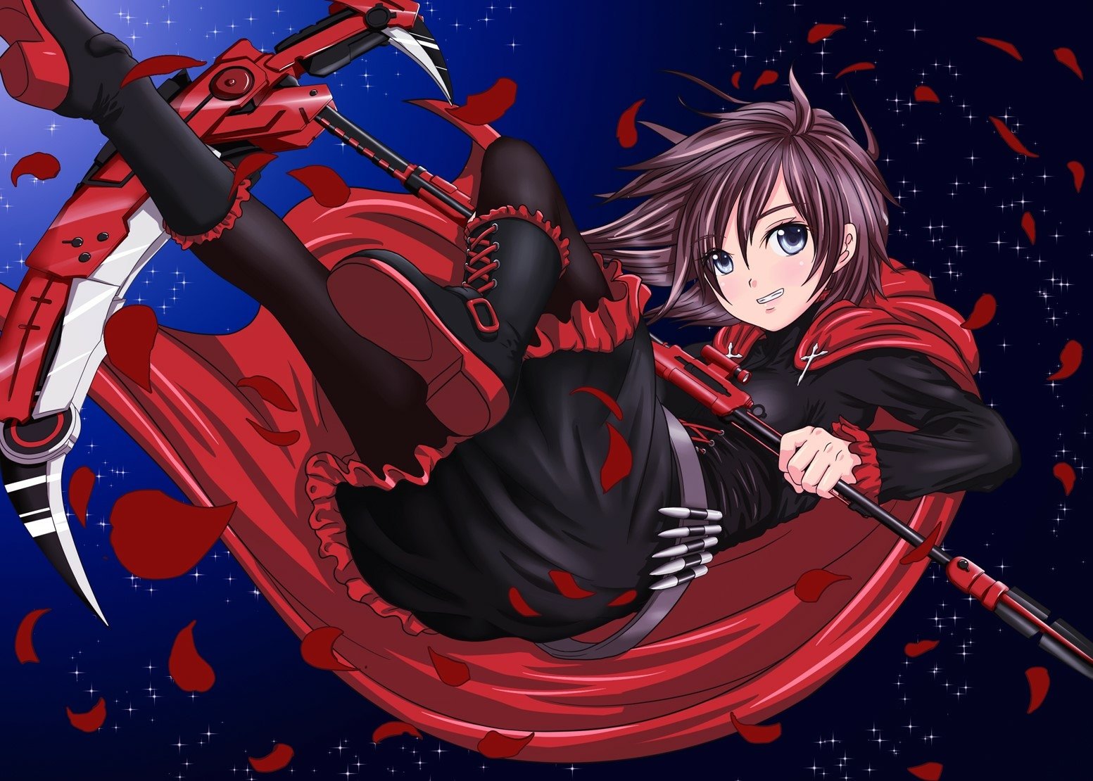 Ruby Rose HD Wallpaper from RWBY: Elegant Anime Art