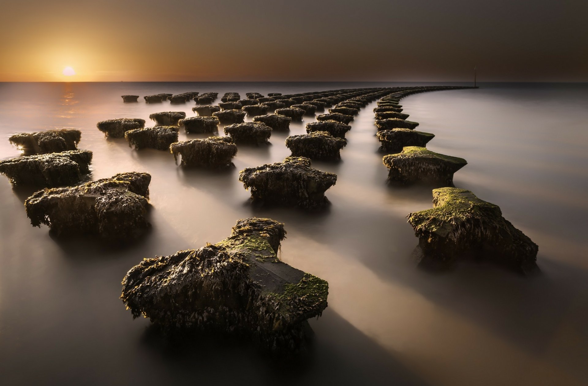 Download Sunset Coast Sea Nature Seascape HD Wallpaper | 2048x1345 ...