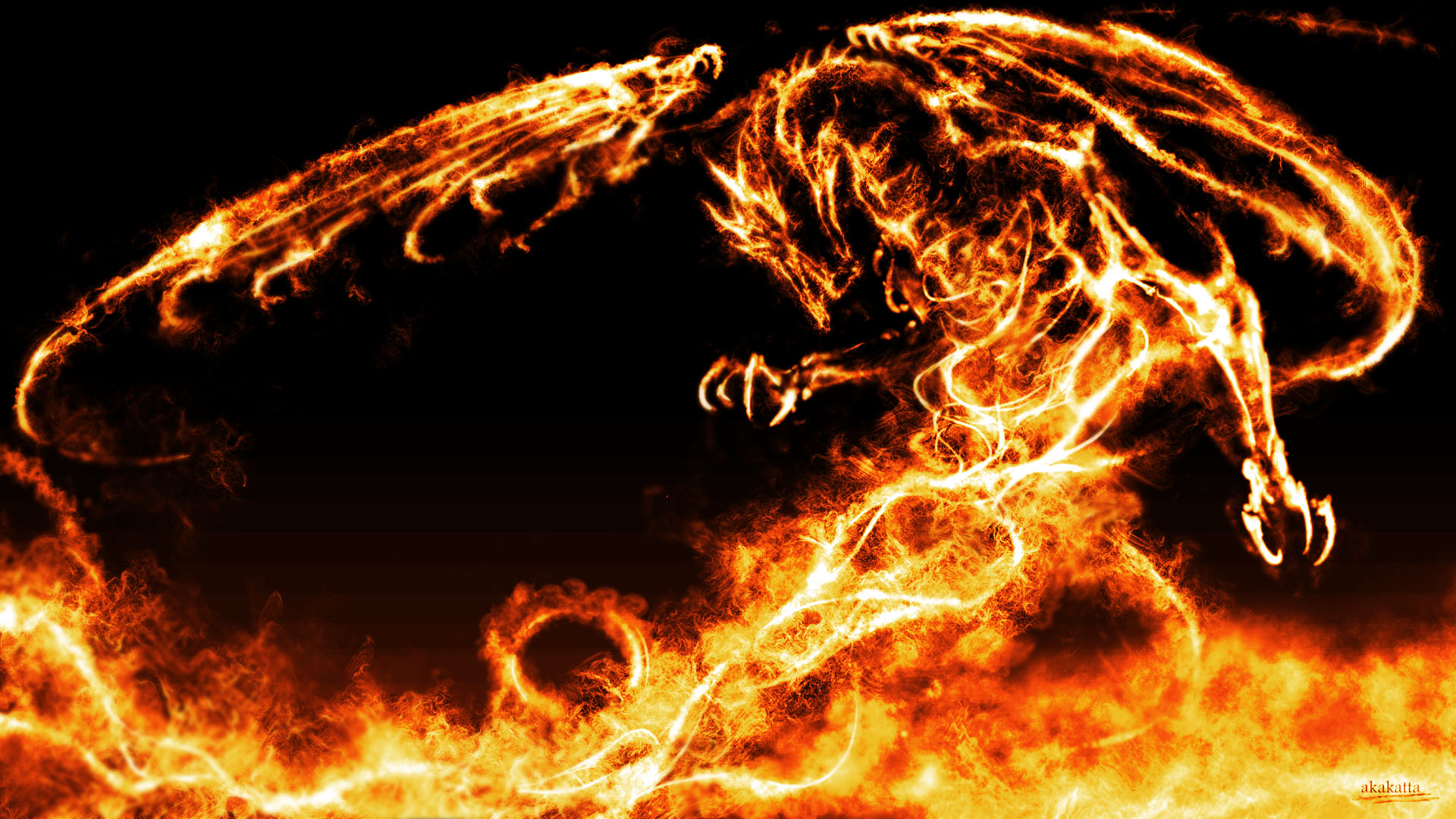 Fiery Dragon Fantasy HD Wallpaper