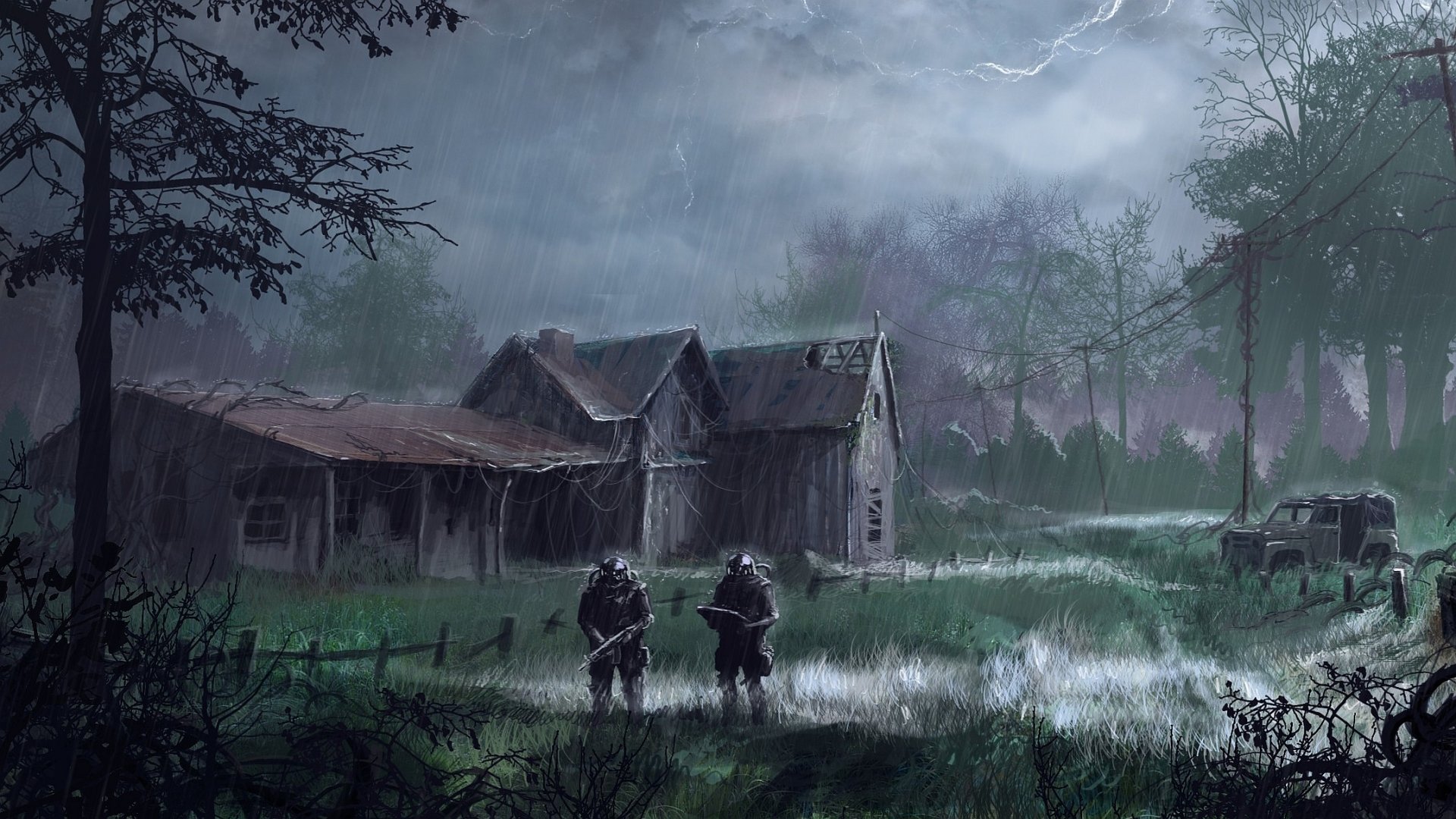 Roadside Picnic — Zonewalkers at Dusk (HD Wallpaper) | 2150x1209 ...