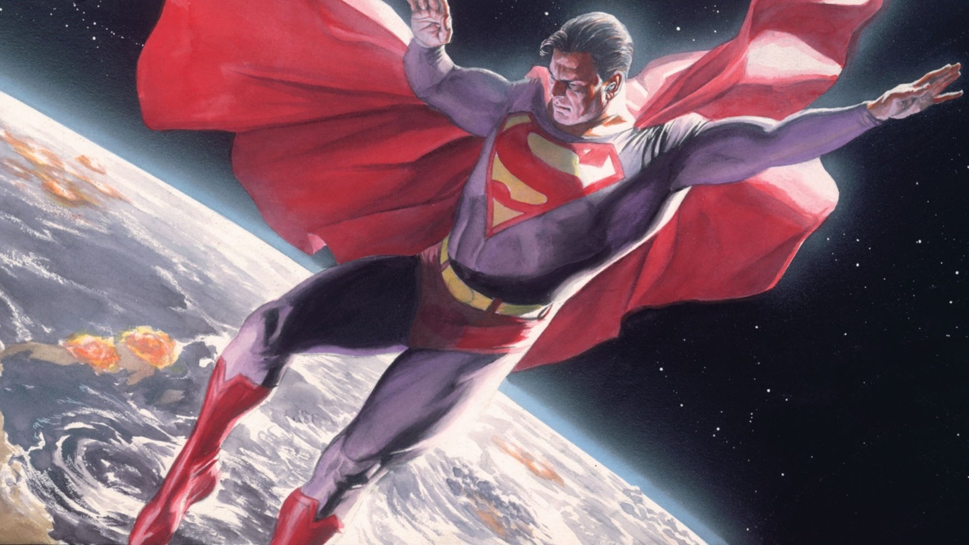 Superman Soars Above Earth | HD DC Comics Wallpaper | 1920x1080 ...