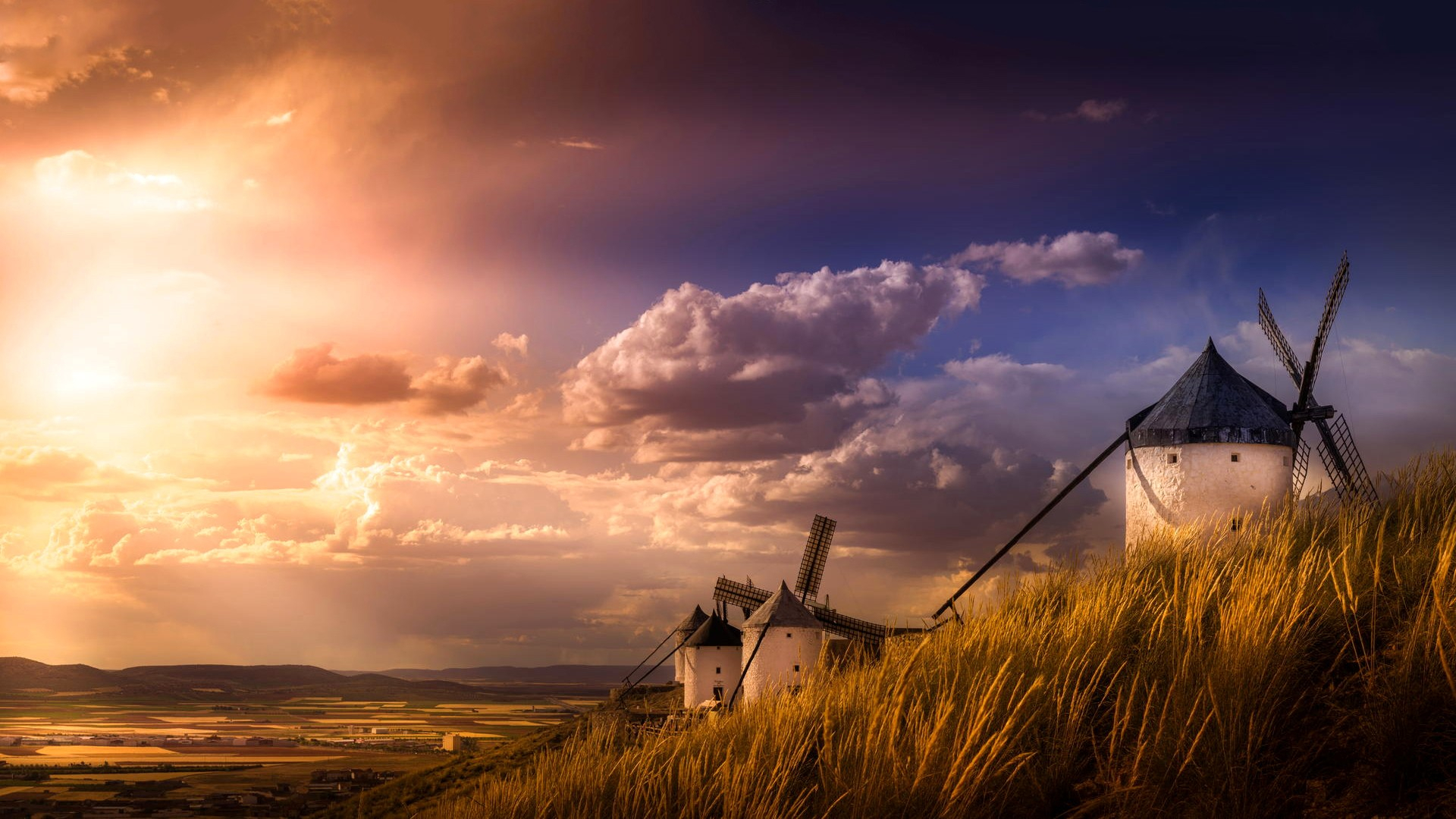 Man Made Windmill HD Wallpaper