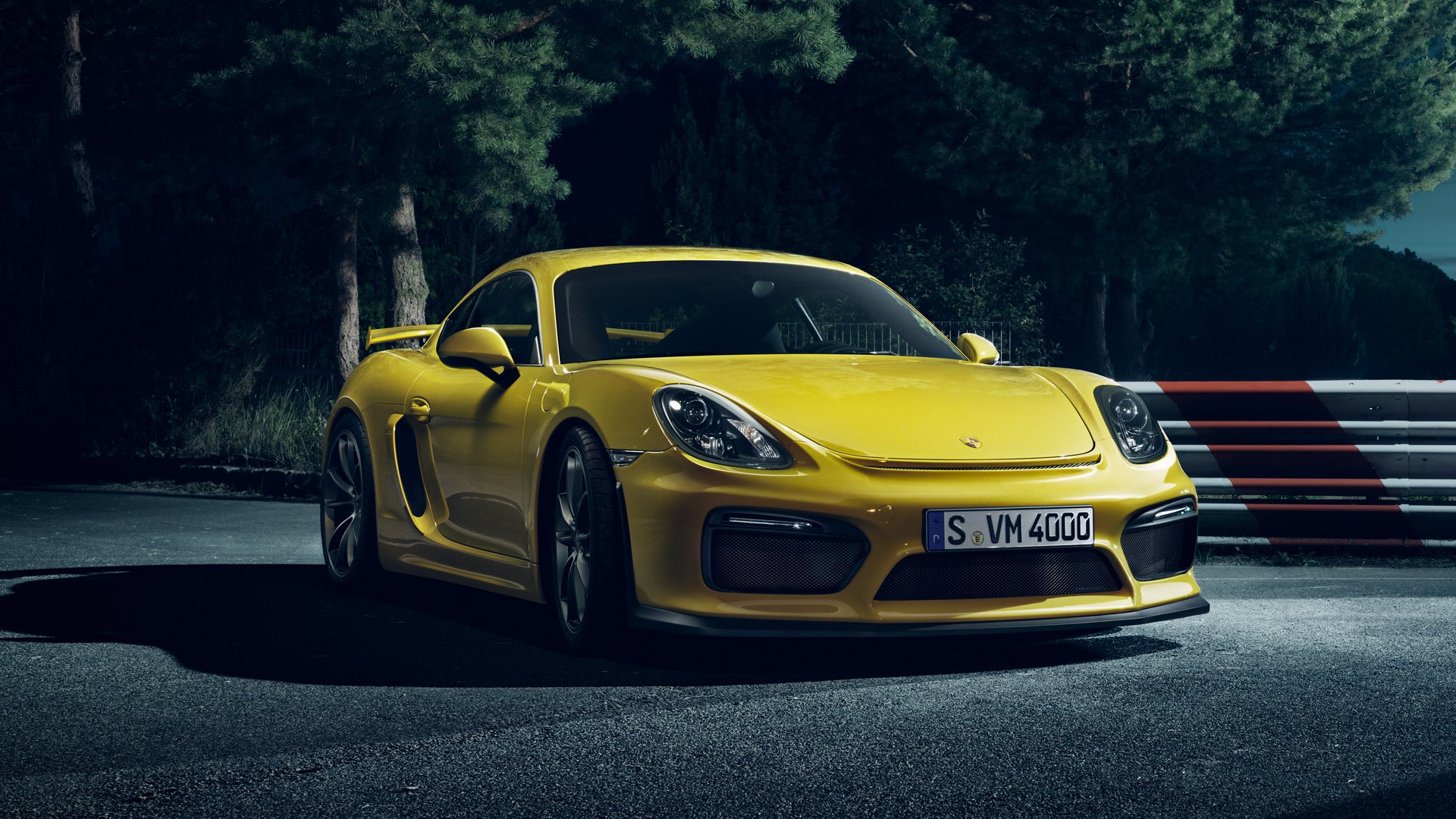 Yellow Porsche Cayman GT4 – HD Wallpaper of a Sleek Sports Car