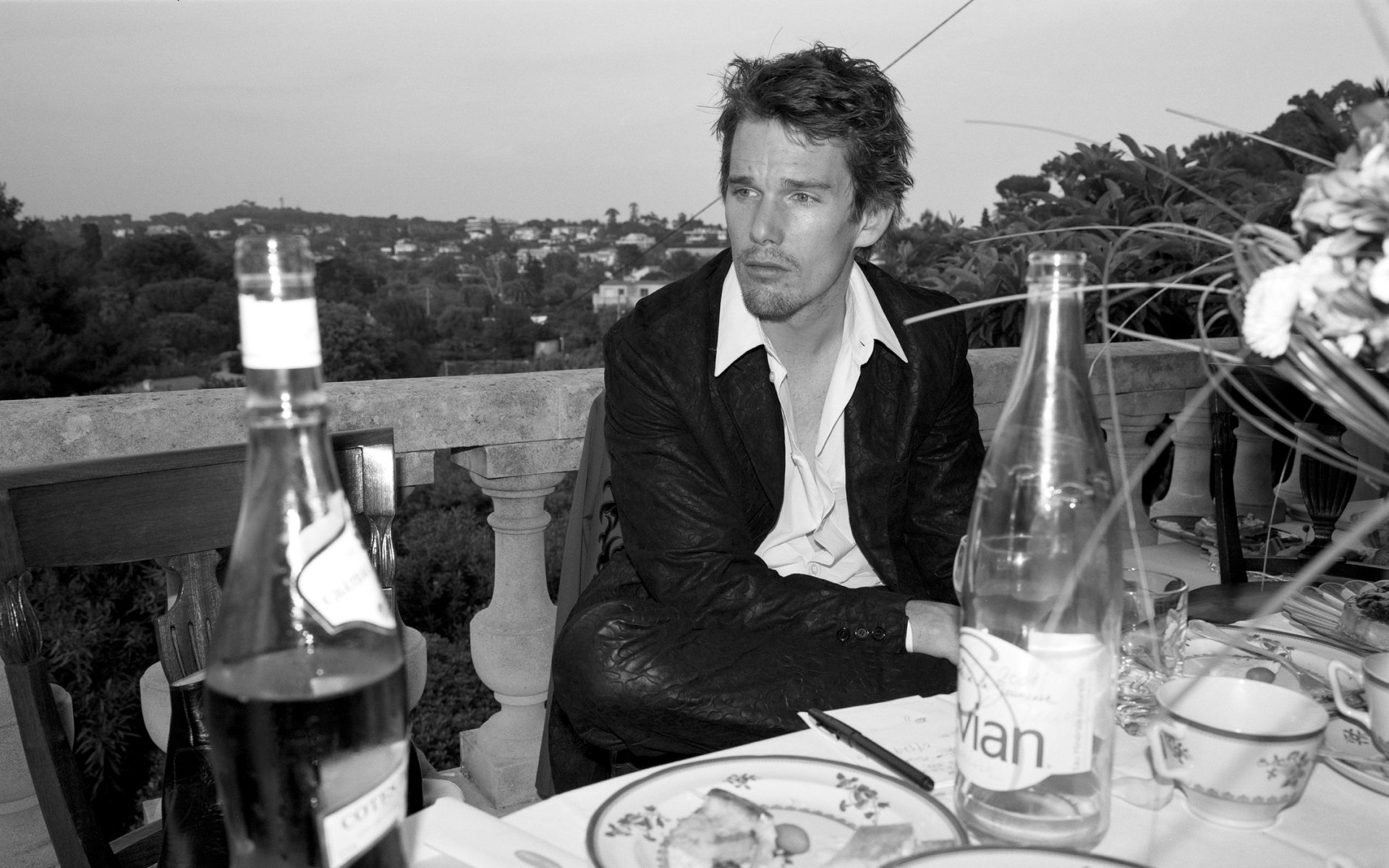 Download Black & White Actor American Celebrity Ethan Hawke HD Wallpaper