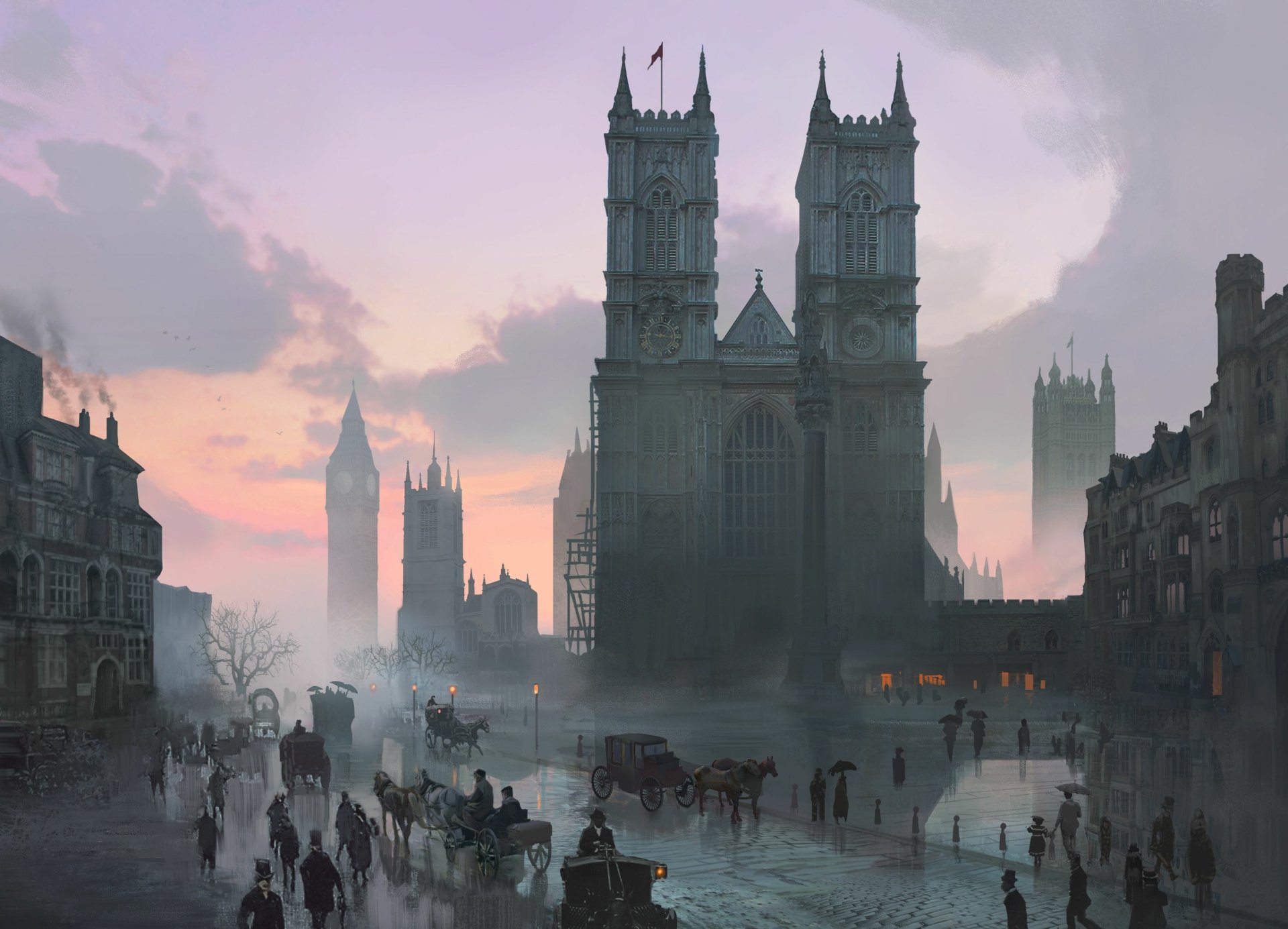 Assassin's Creed Syndicate HD Wallpaper: London at Dawn in Video Game Art
