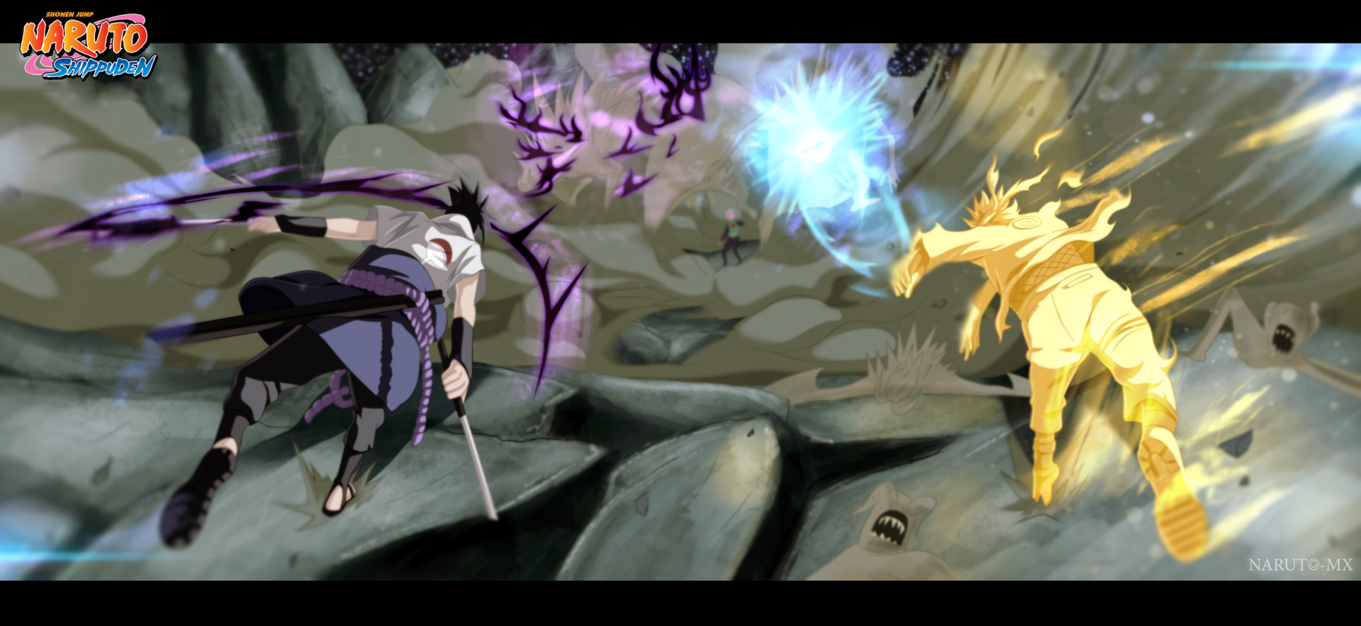 Naruto vs Sasuke Epic Battle - HD Anime Wallpaper by Ramzy Kamen