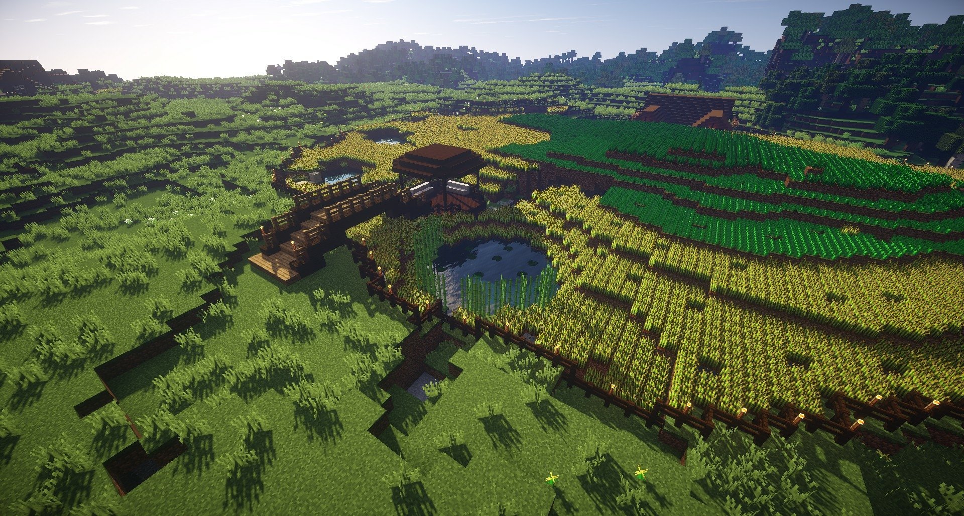 Minecraft HD Wallpaper: A Scenic View of Blocky Landscapes