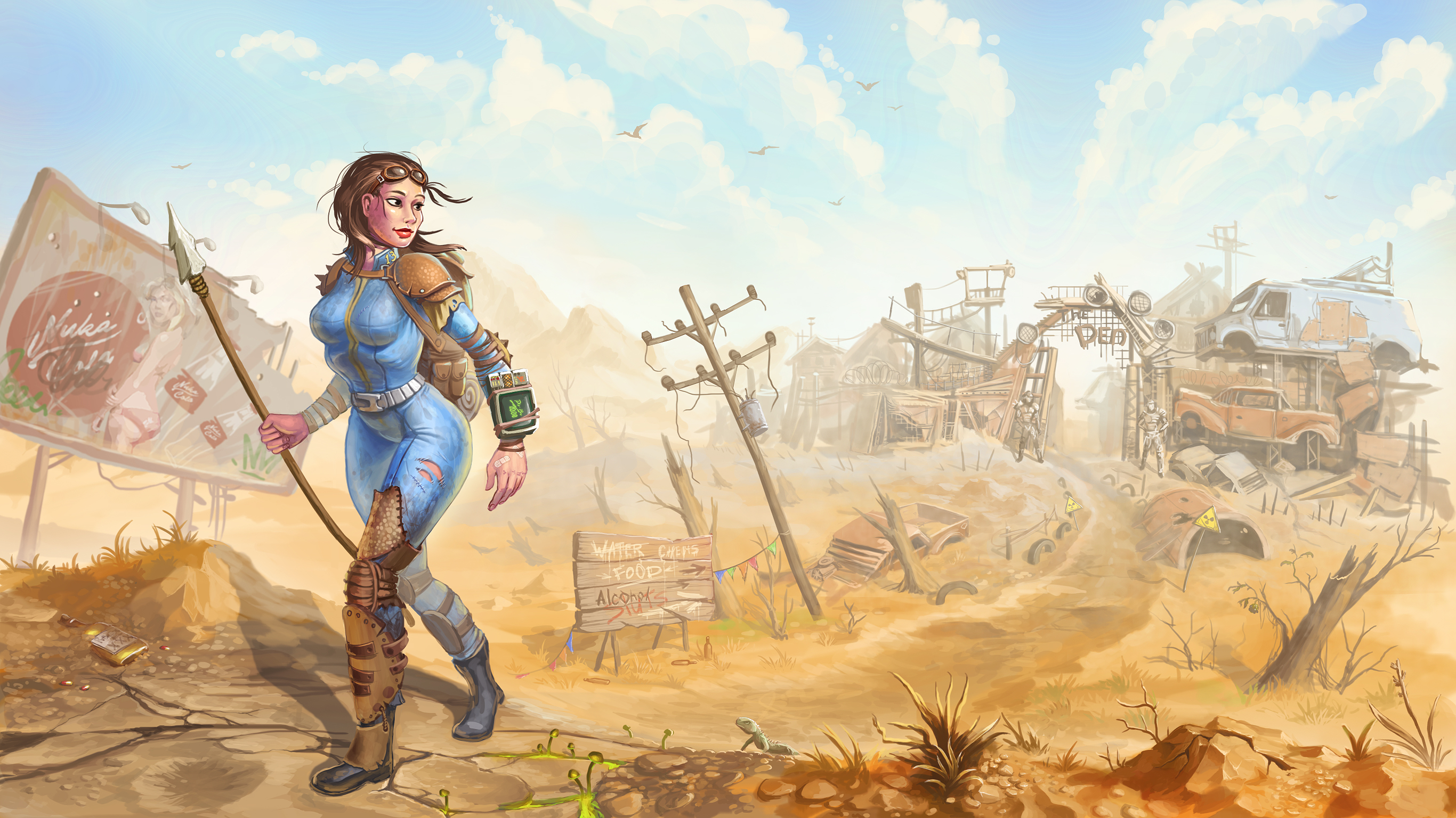 Fallout HD Wallpaper: Lone Survivor in a Post-Apocalyptic Wasteland by ...