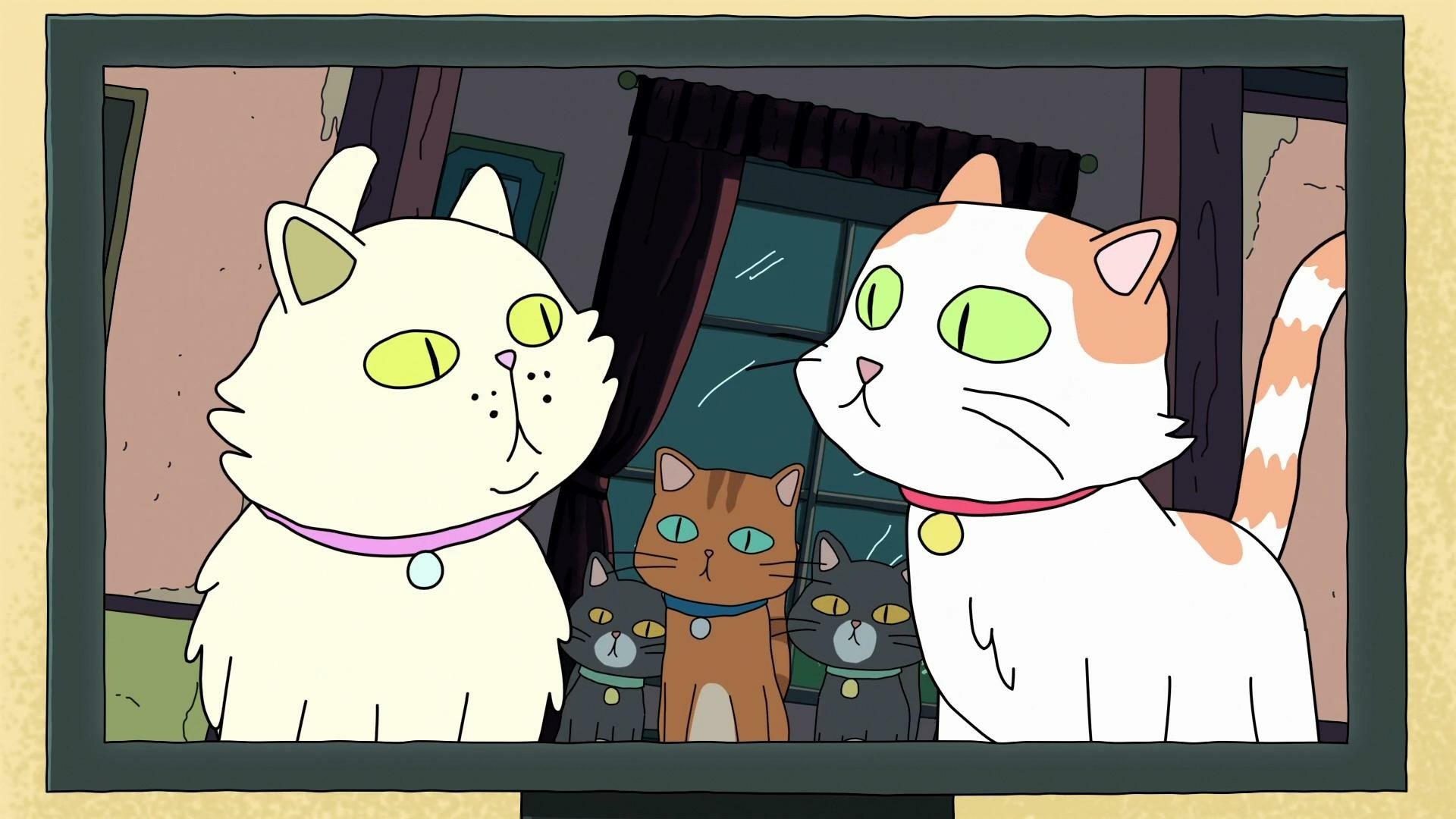 Rick and Morty Cats HD Wallpaper: Animated Feline Fun from the TV Show