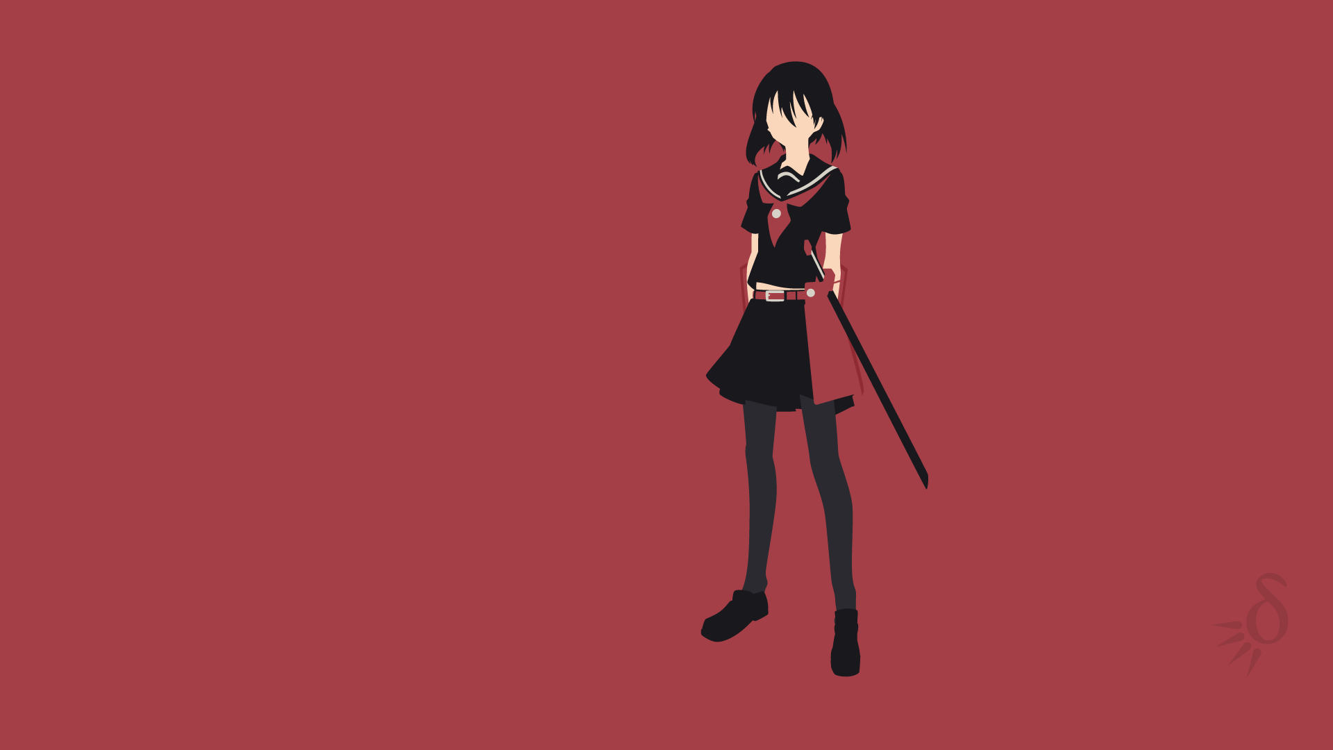 Minimalist Kurome HD Wallpaper from Akame ga Kill! by Krukmeister