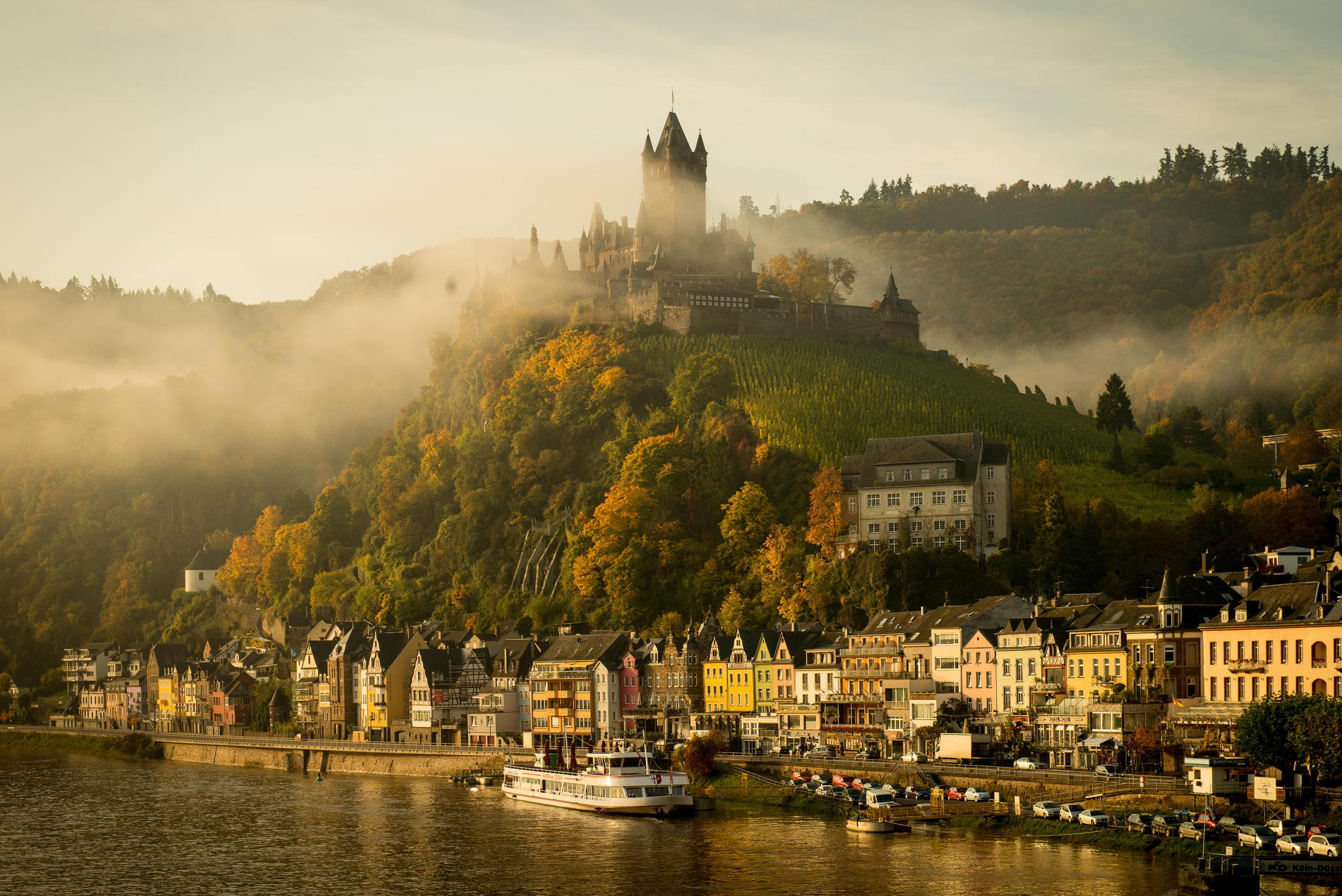 Download Lake City Castle Hill Germany Man Made Cochem HD Wallpaper