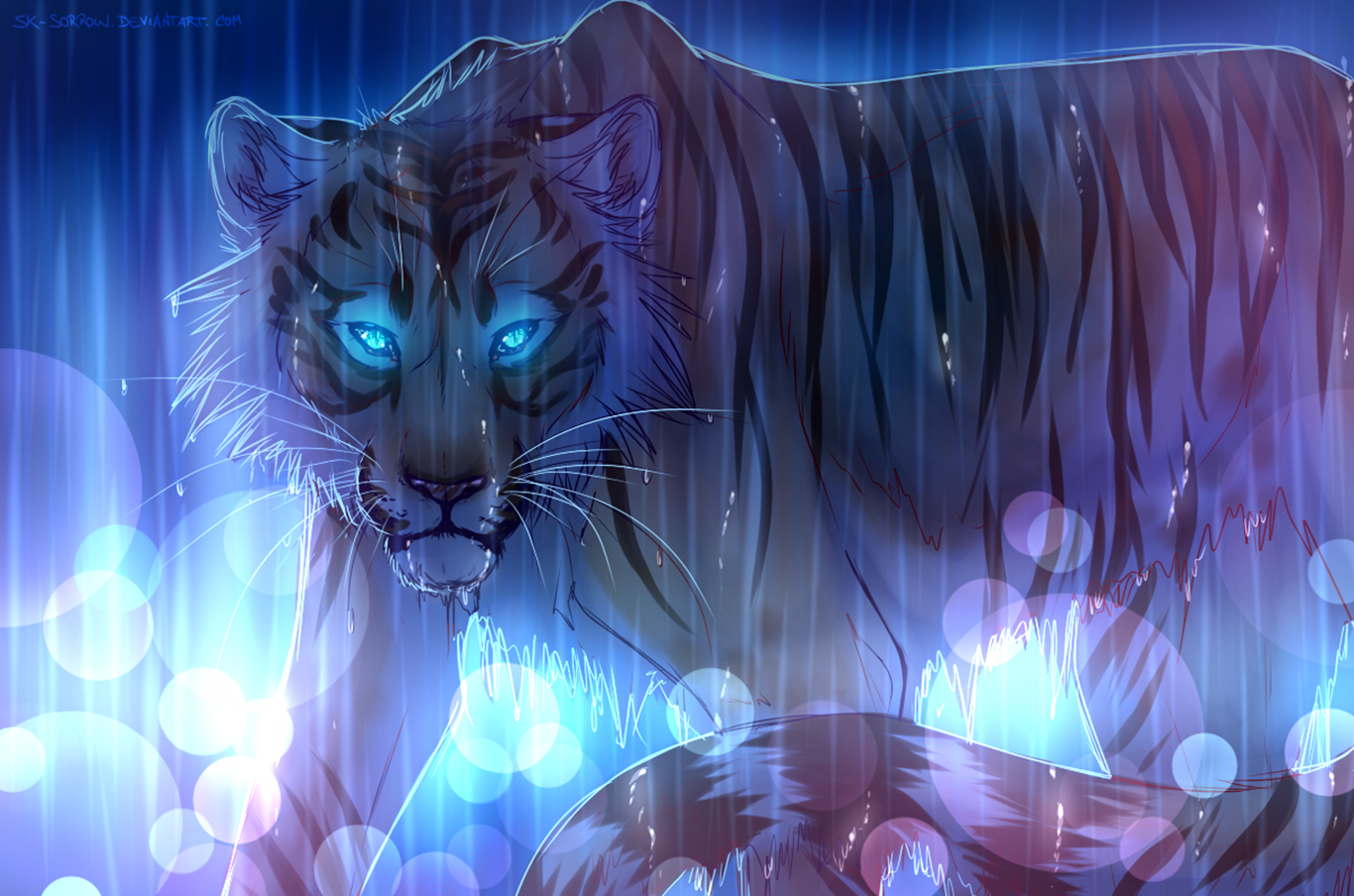 Majestic Fantasy Tiger HD Wallpaper by dNiseb