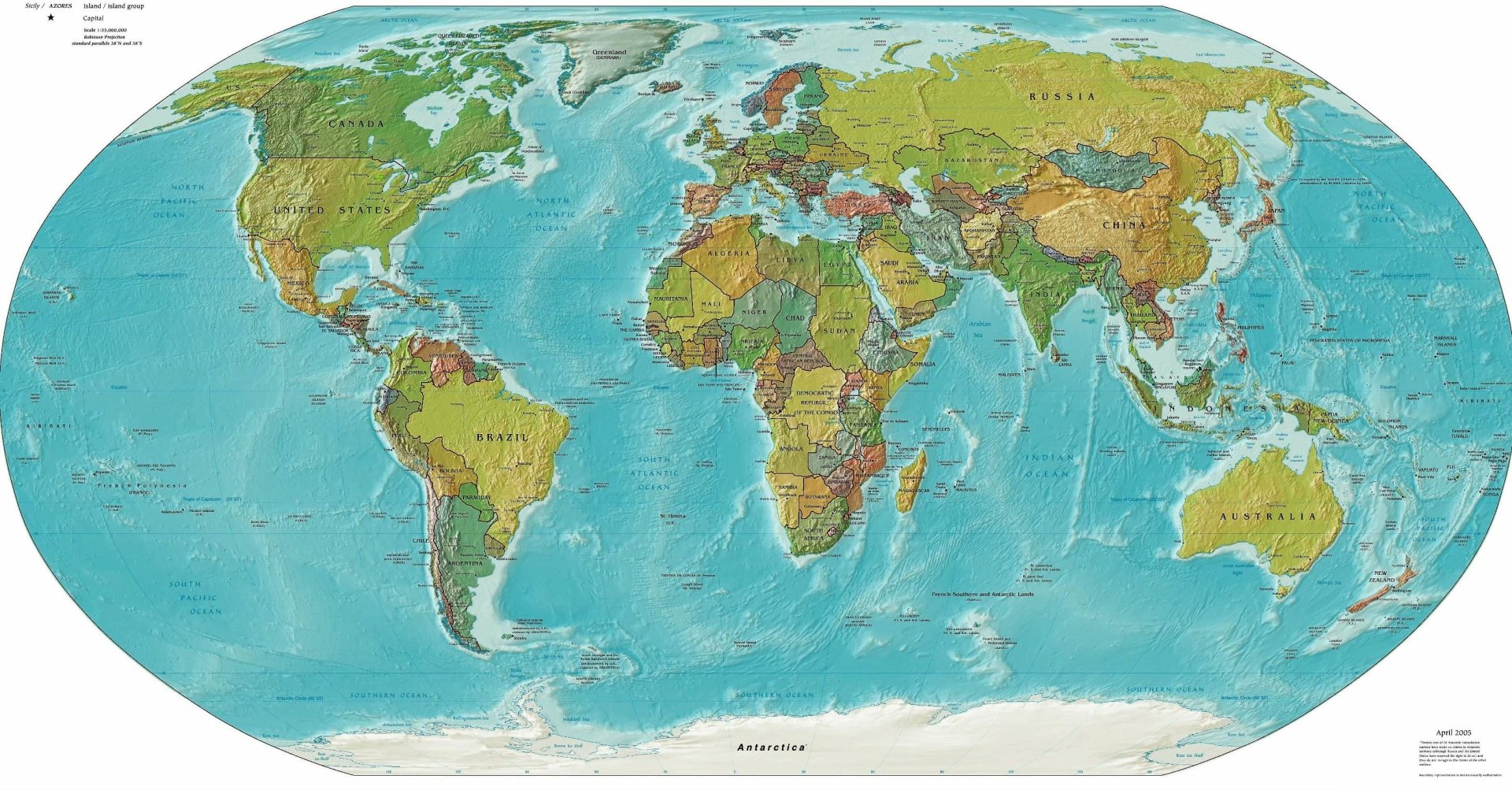 Global Horizons: Stunning HD World Map Wallpaper