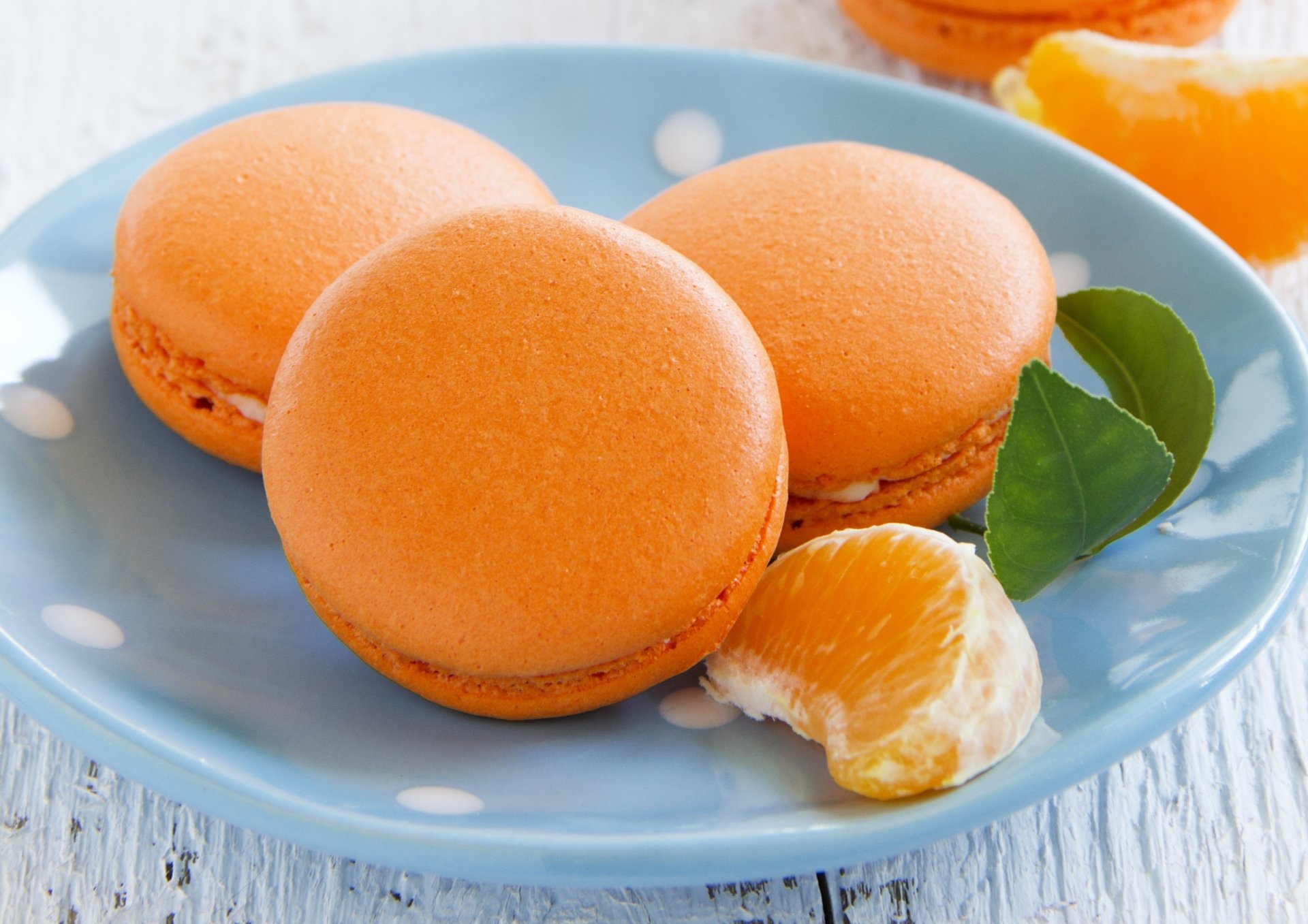 Mandarin Macaron Delight – HD Food Wallpaper