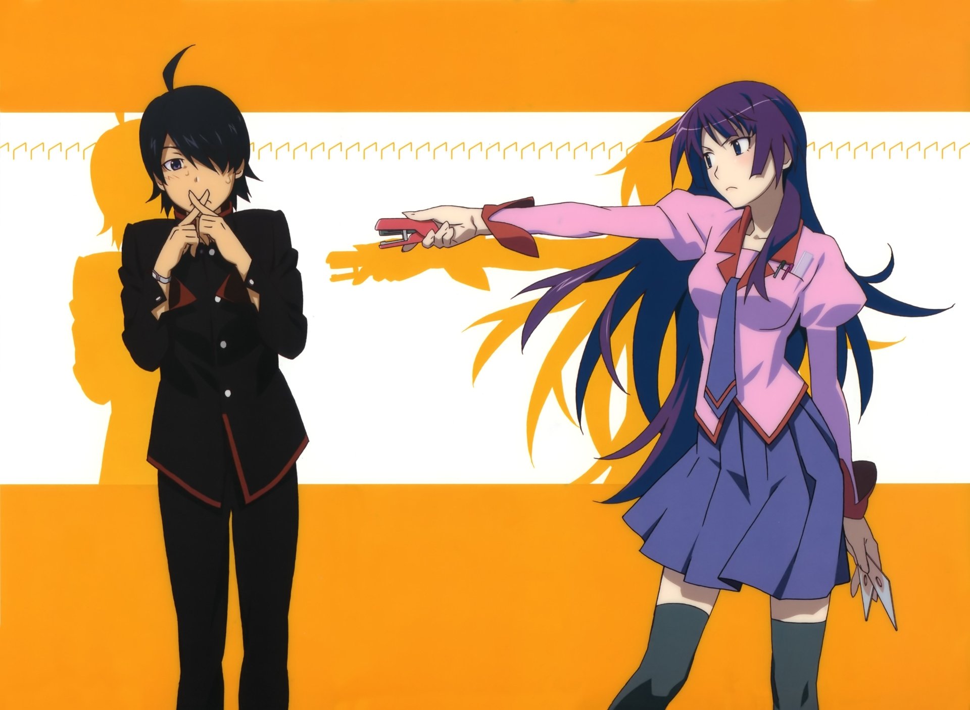 Monogatari Series: Hitagi & Koyomi 4K Ultra HD – Purple & Black Hair Duel