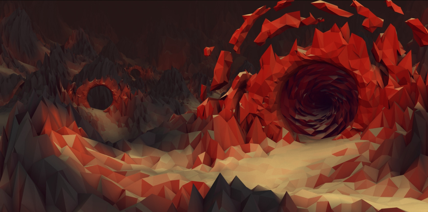 Download CGI 3D Red Abstract Artistic Wallpaper