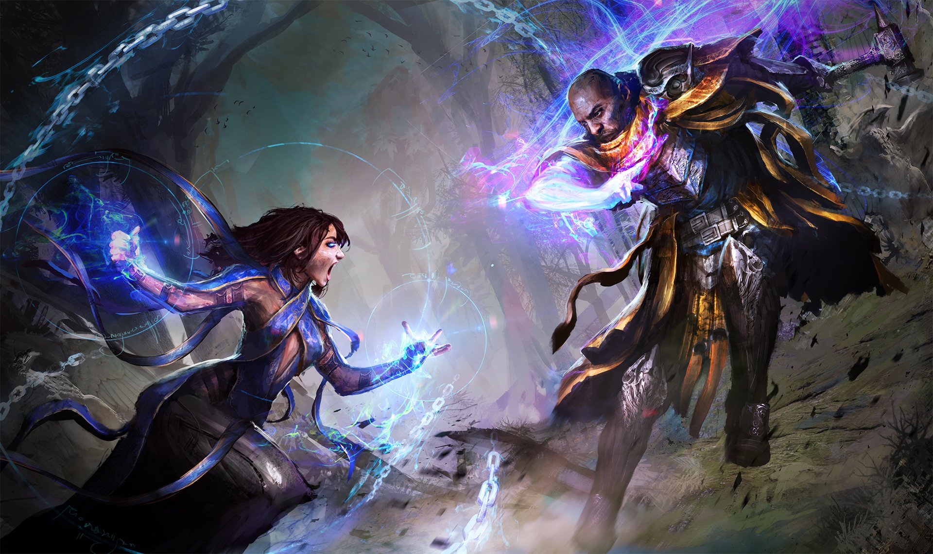 Epic Sorcerer Showdown: Magic Battle in Stunning HD Fantasy by Daniel ...