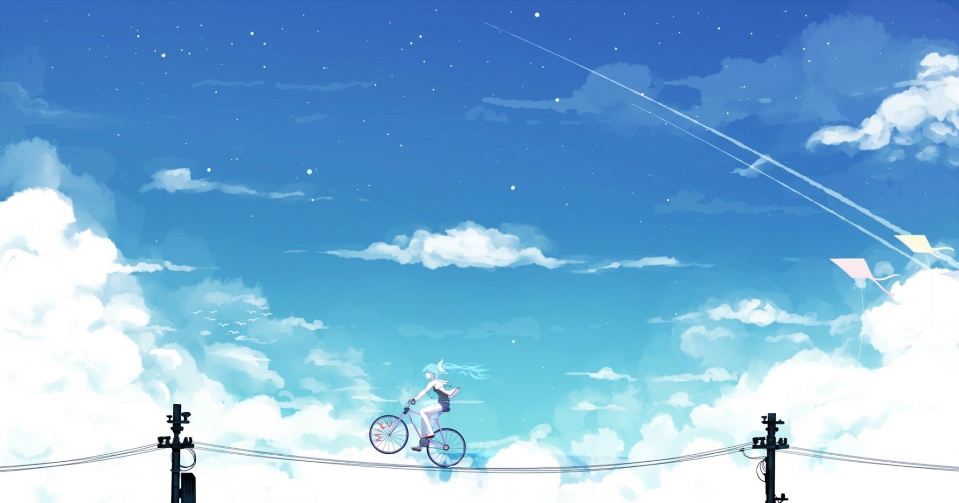 Hatsune Miku’s Dream Ride: Anime Skies and Cloudy Horizons HD Wallpaper ...