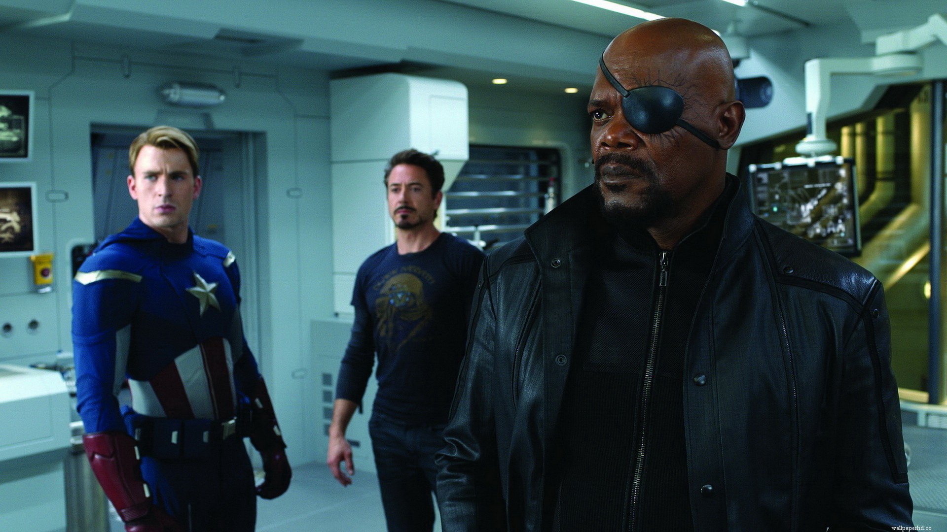 Avengers Assemble: Nick Fury, Captain America & Iron Man HD Wallpaper