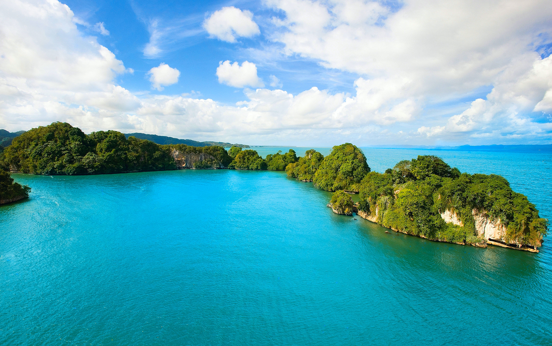 Download Coastline Horizon Cloud Turquoise Tree Nature Ocean HD Wallpaper