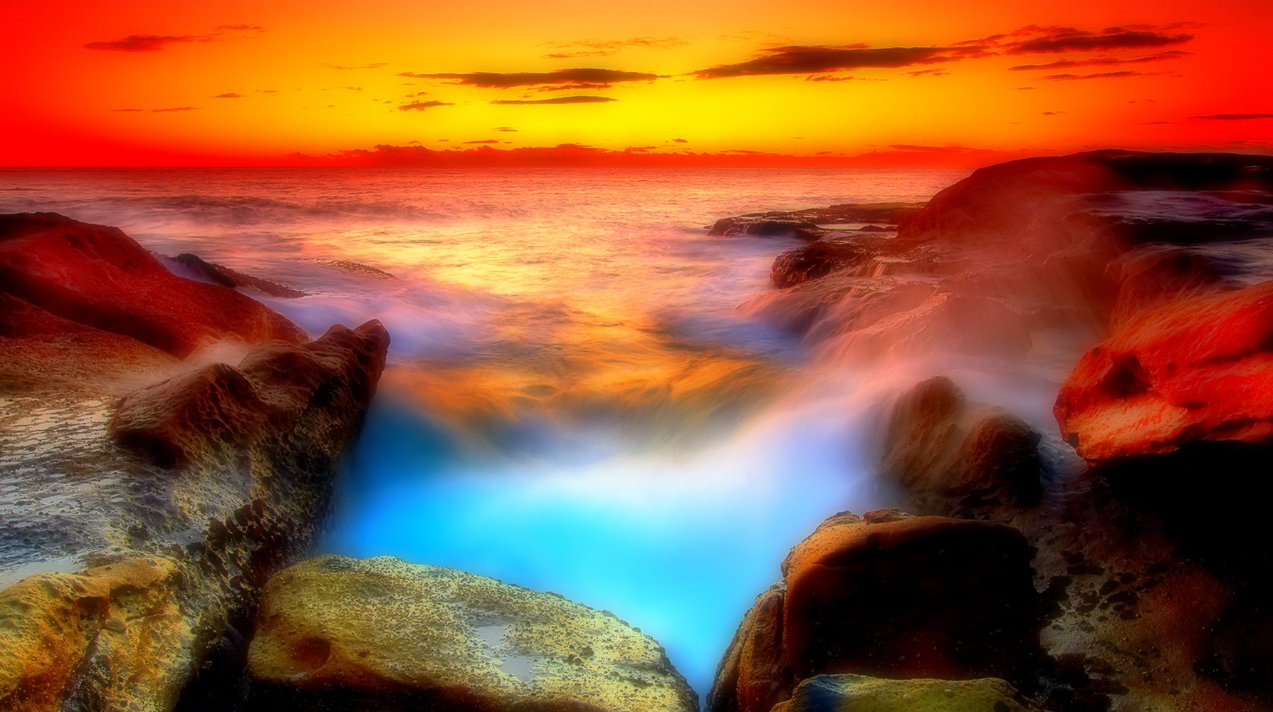 Download Horizon Nature Yellow Orange (Color) Sky Ocean Sunset Wallpaper
