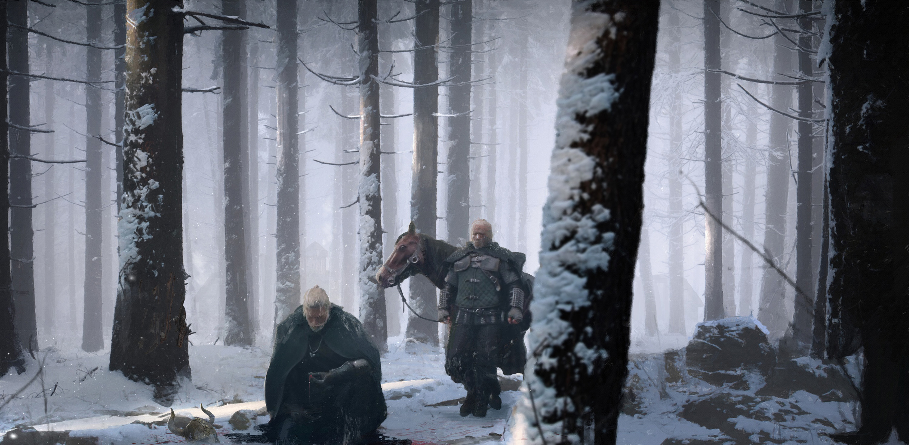 Geralt of Rivia in The Witcher 3: Wild Hunt - HD Forest Wallpaper