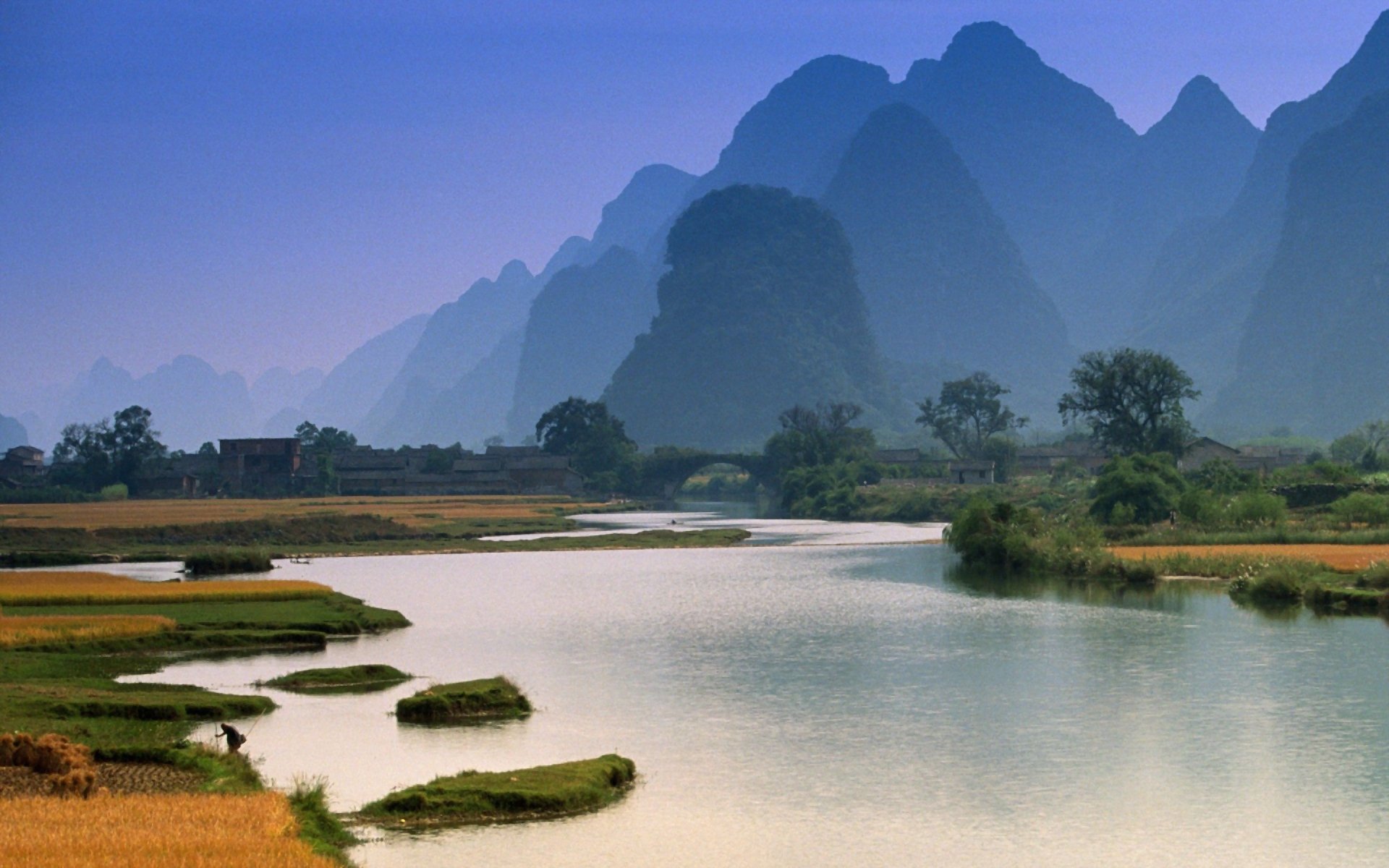 Download Fishing China Li River Photography Landscape HD Wallpaper