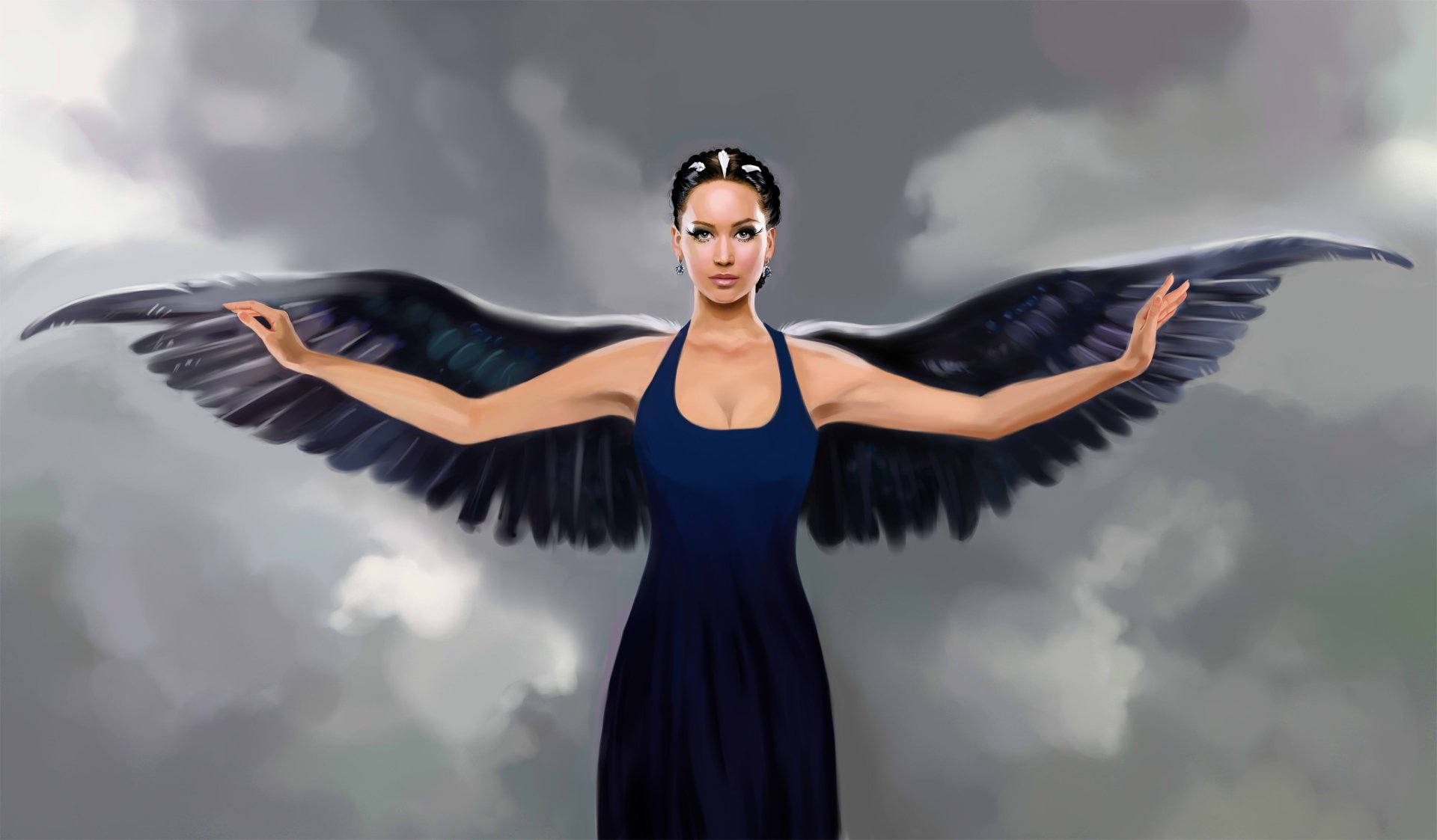 Katniss Everdeen: Angelic Fantasy HD Wallpaper by Marta De Winter