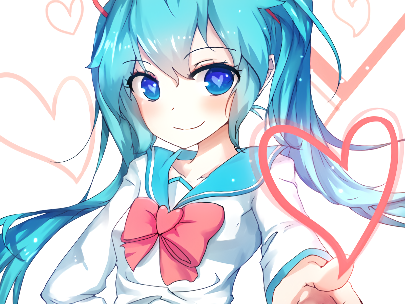 HD Wallpaper of Hatsune Miku in a Charming School Uniform