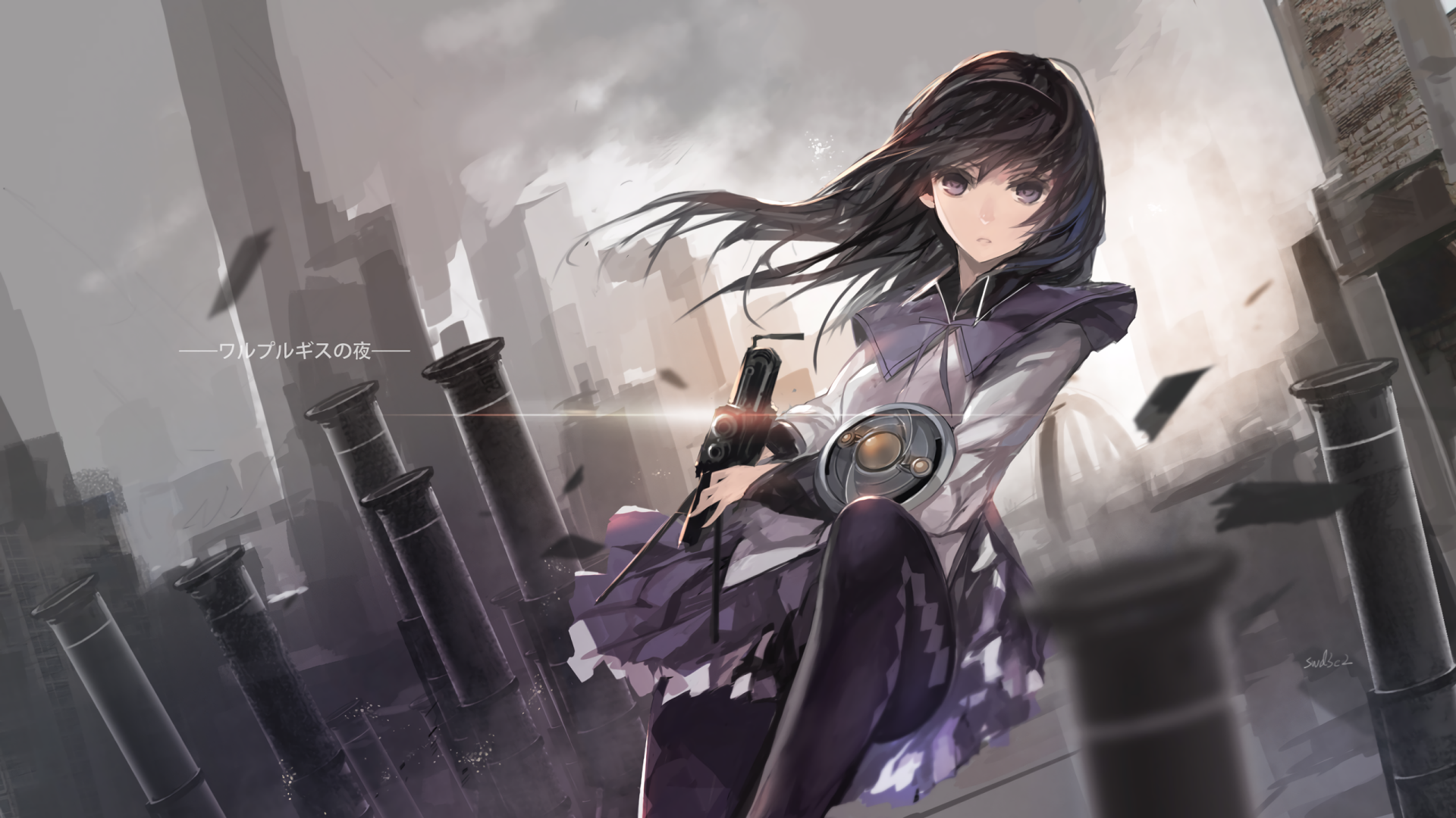 Homura Akemi HD Wallpaper – Puella Magi Madoka Magica Scene by swd3e2