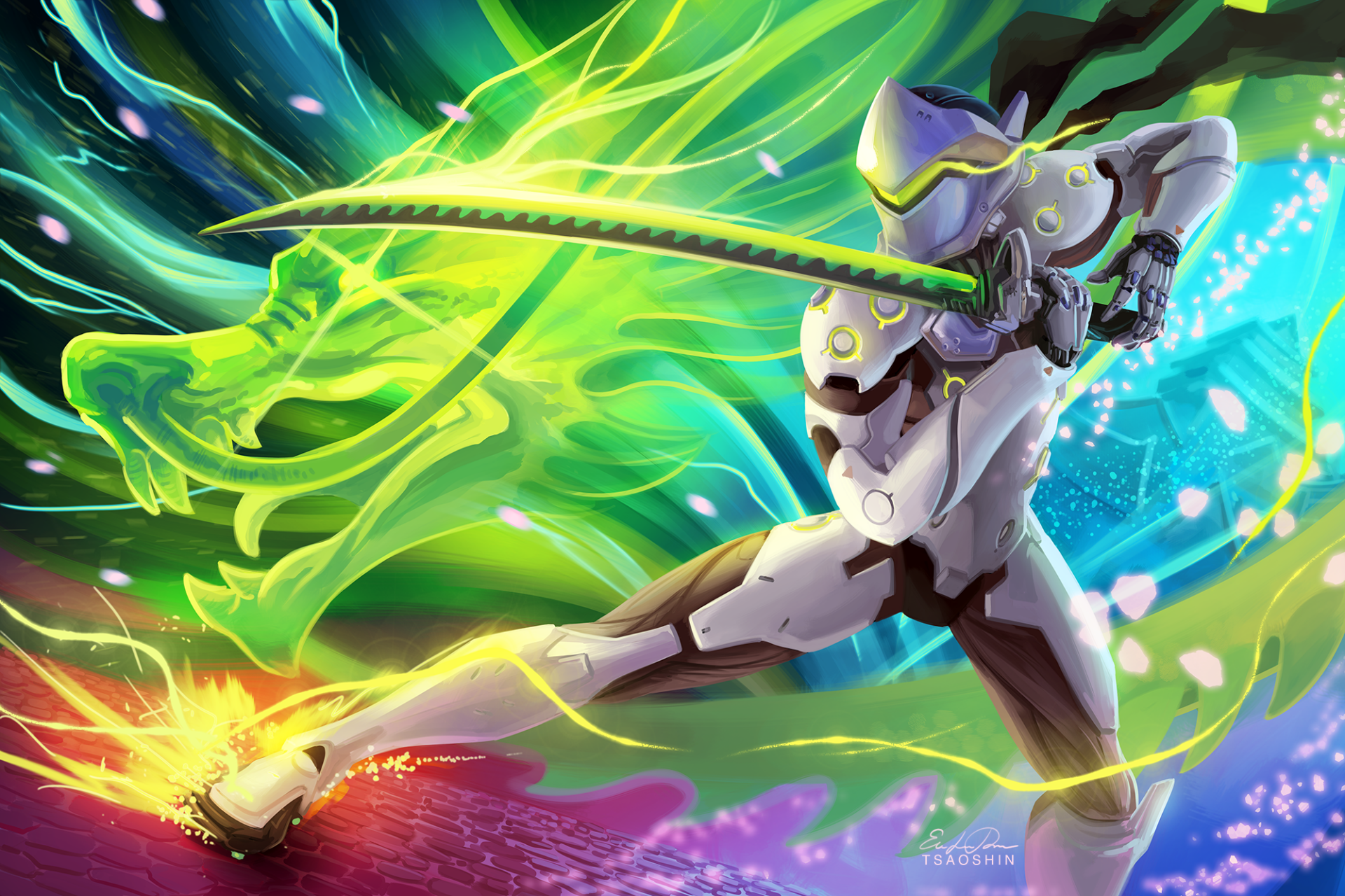 Dragon Blade Genji Overwatch HD Wallpaper By Eric Proctor 2000x1333