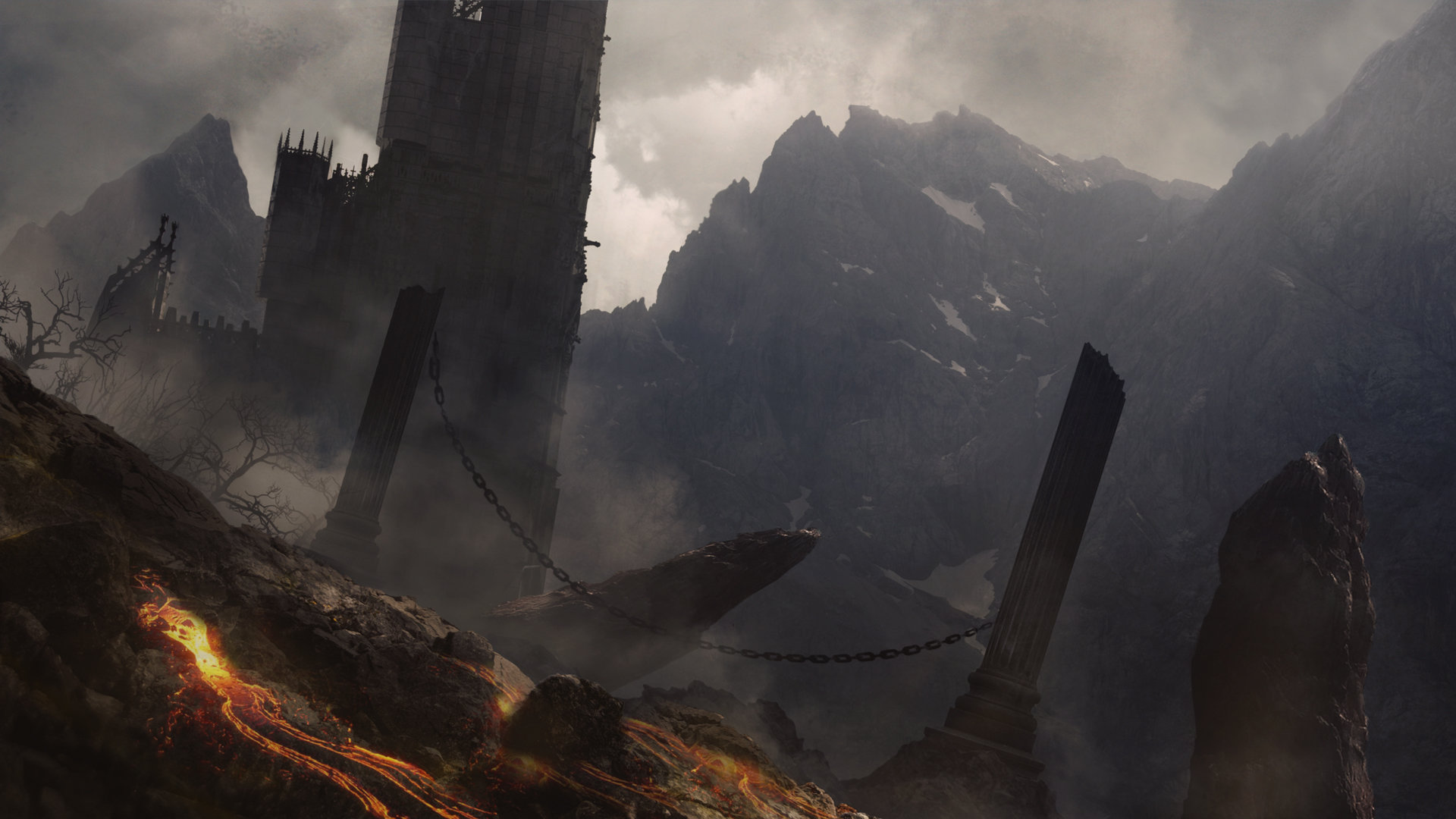 Download Fantasy Building HD Wallpaper by Edouard Noisette
