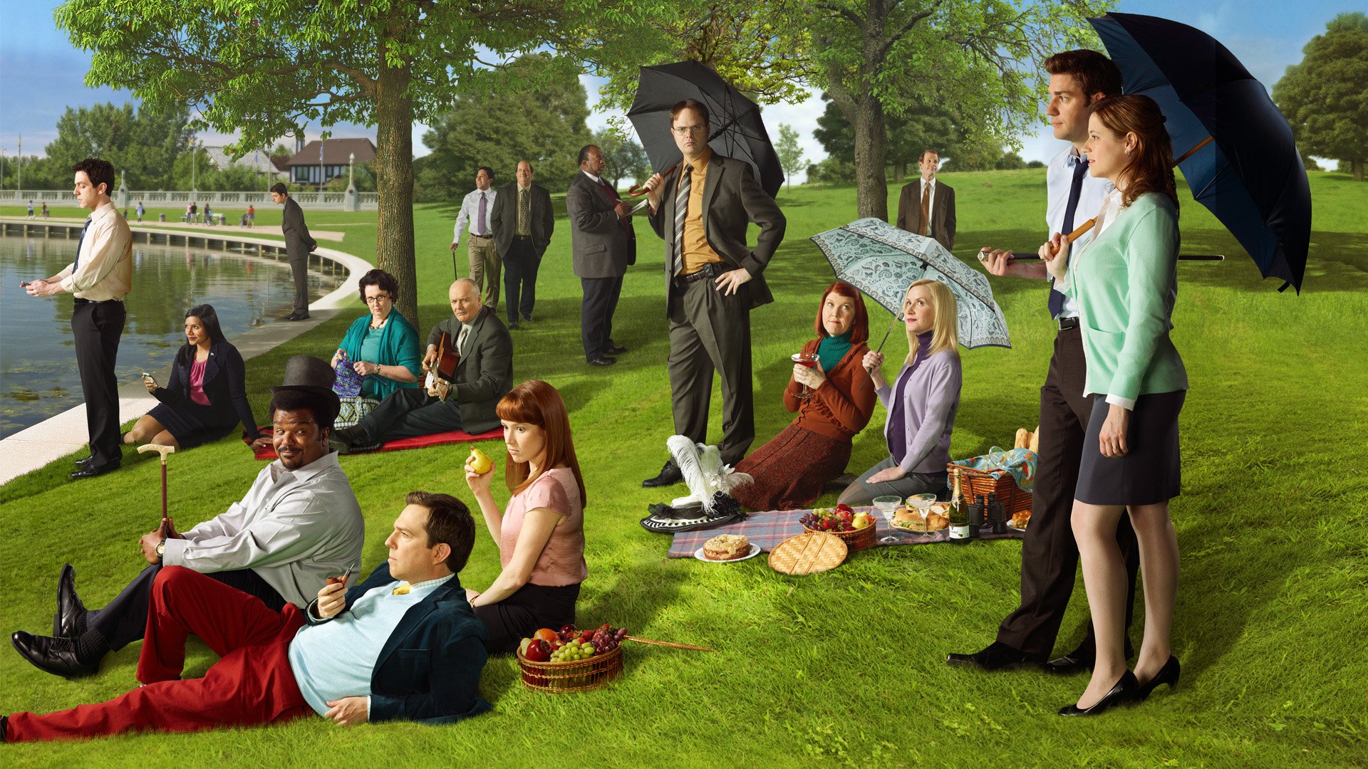 The Office US Cast HD Wallpaper: Iconic TV Show Scene